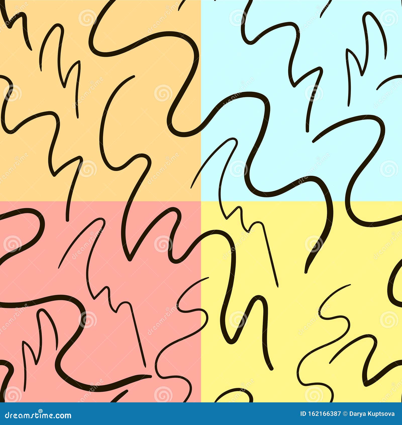 Seamless Pattern of Smooth Lines Colored Squares Geometry Stock Vector ...