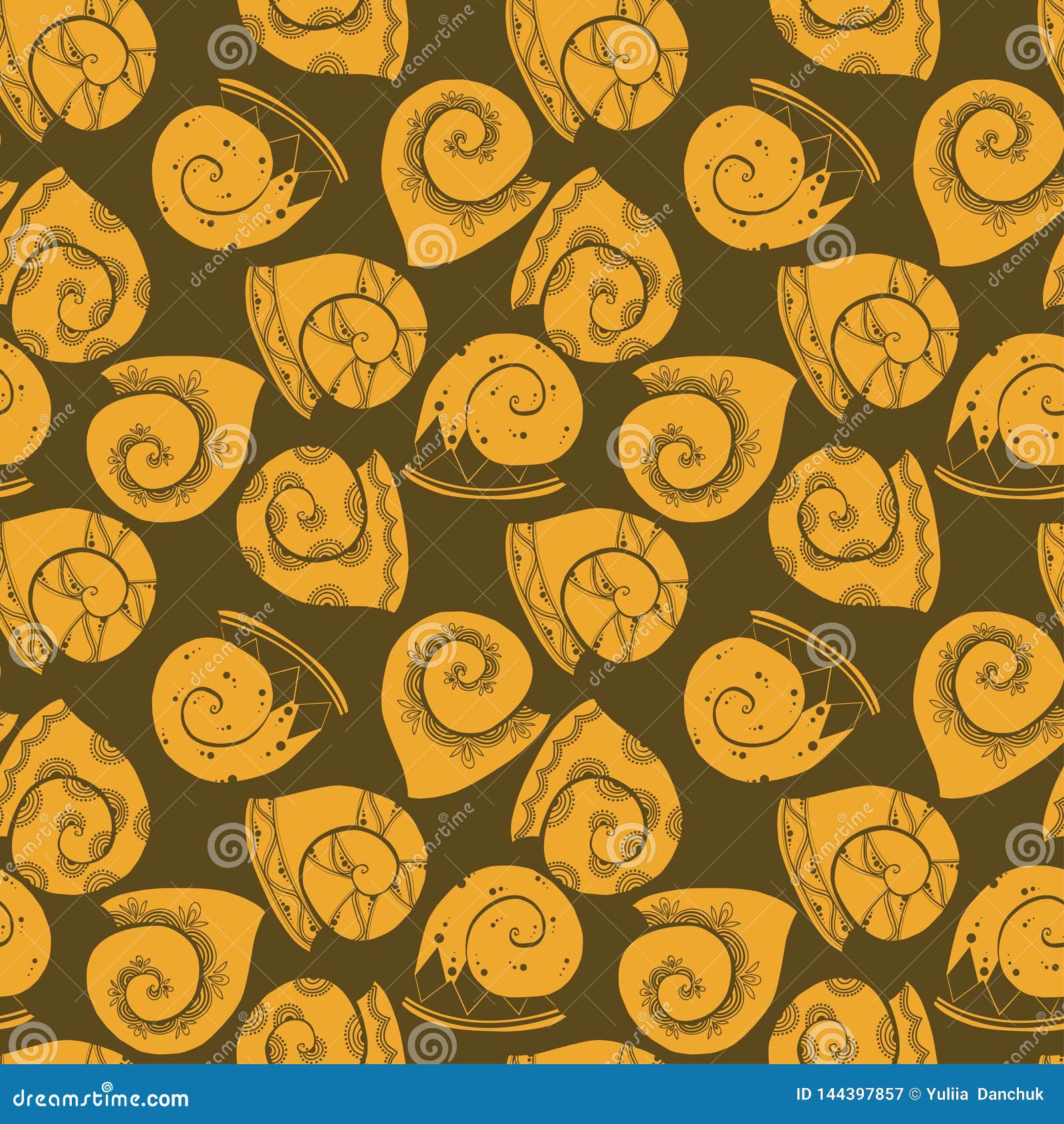 Snail Shells, Sketch Style Vector Illustration Isolated On White ...