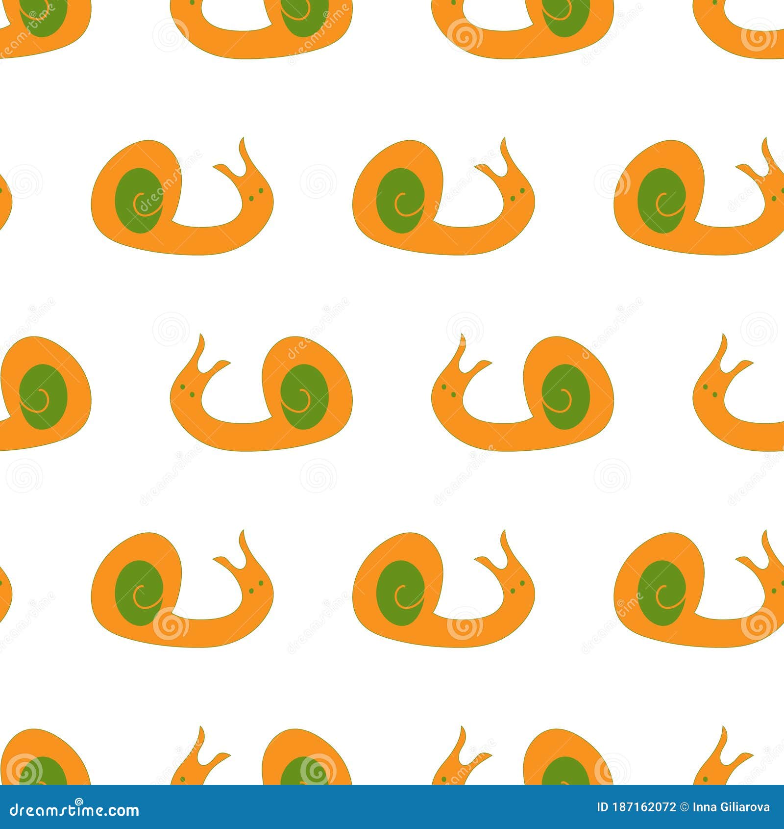 Seamless Pattern with Snails Stock Vector - Illustration of nursery ...