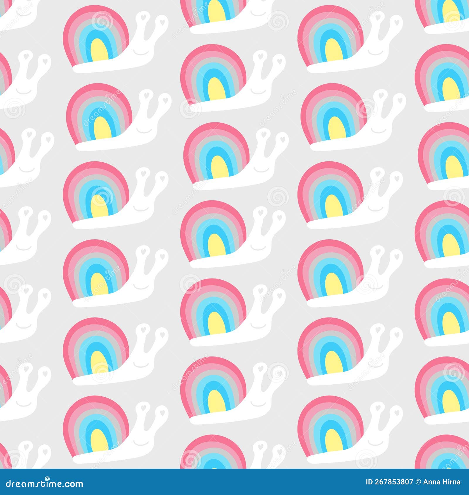 Seamless Decorative Pattern with Snails the Color of the Genderflux ...