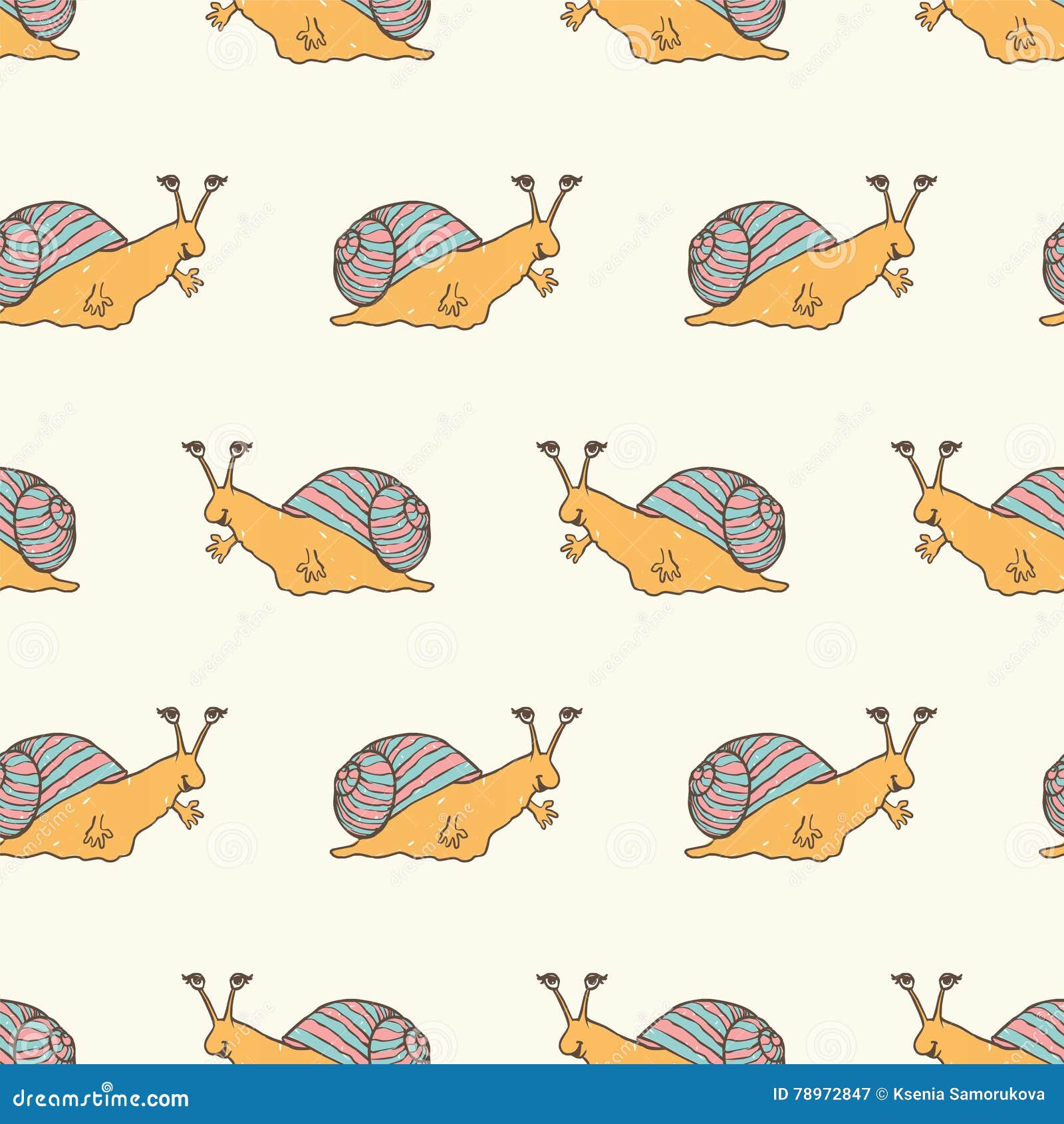 Seamless pattern - snails stock vector. Illustration of seamless - 78972847