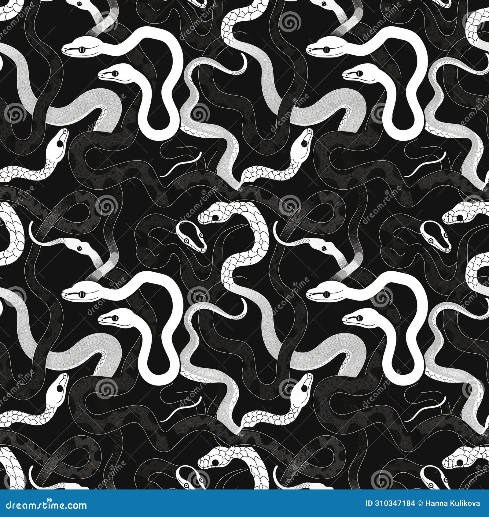 Seamless Pattern with Snakes. Stock Illustration - Illustration of tile ...