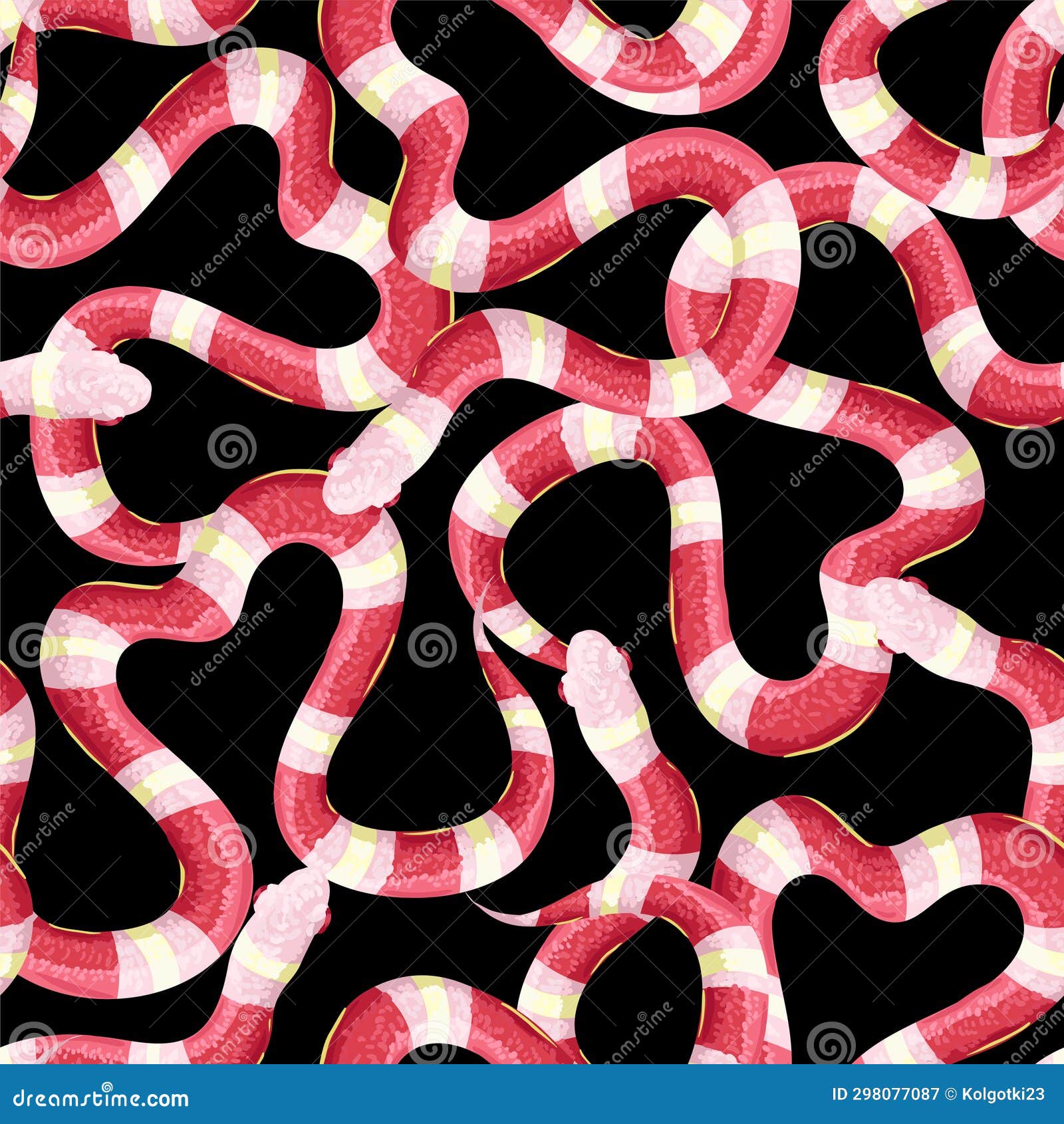 Seamless Pattern with Snakes. Vector. Stock Illustration - Illustration ...