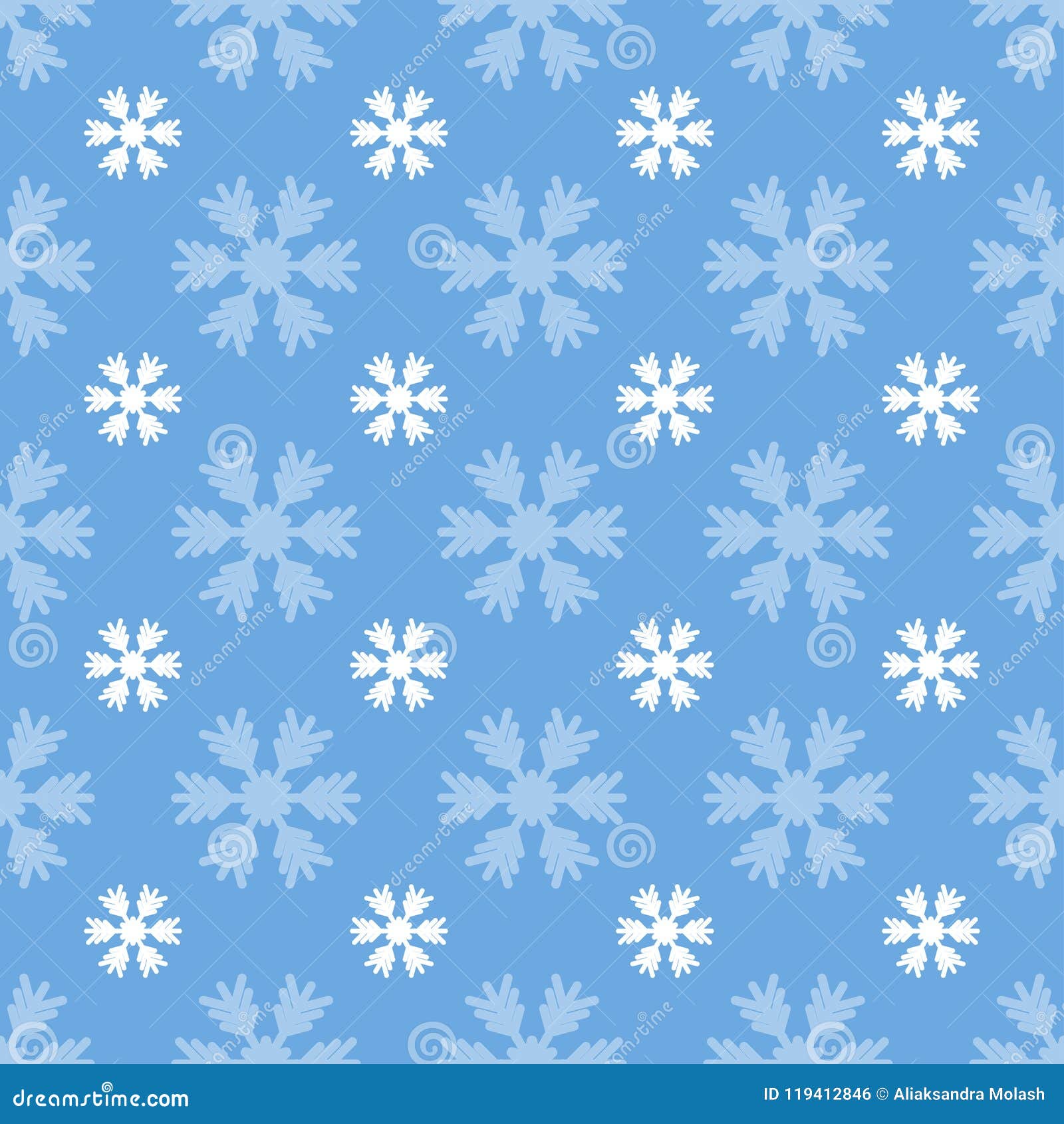 Seamless Pattern with Snowflakes on Blue Stock Vector - Illustration of ...