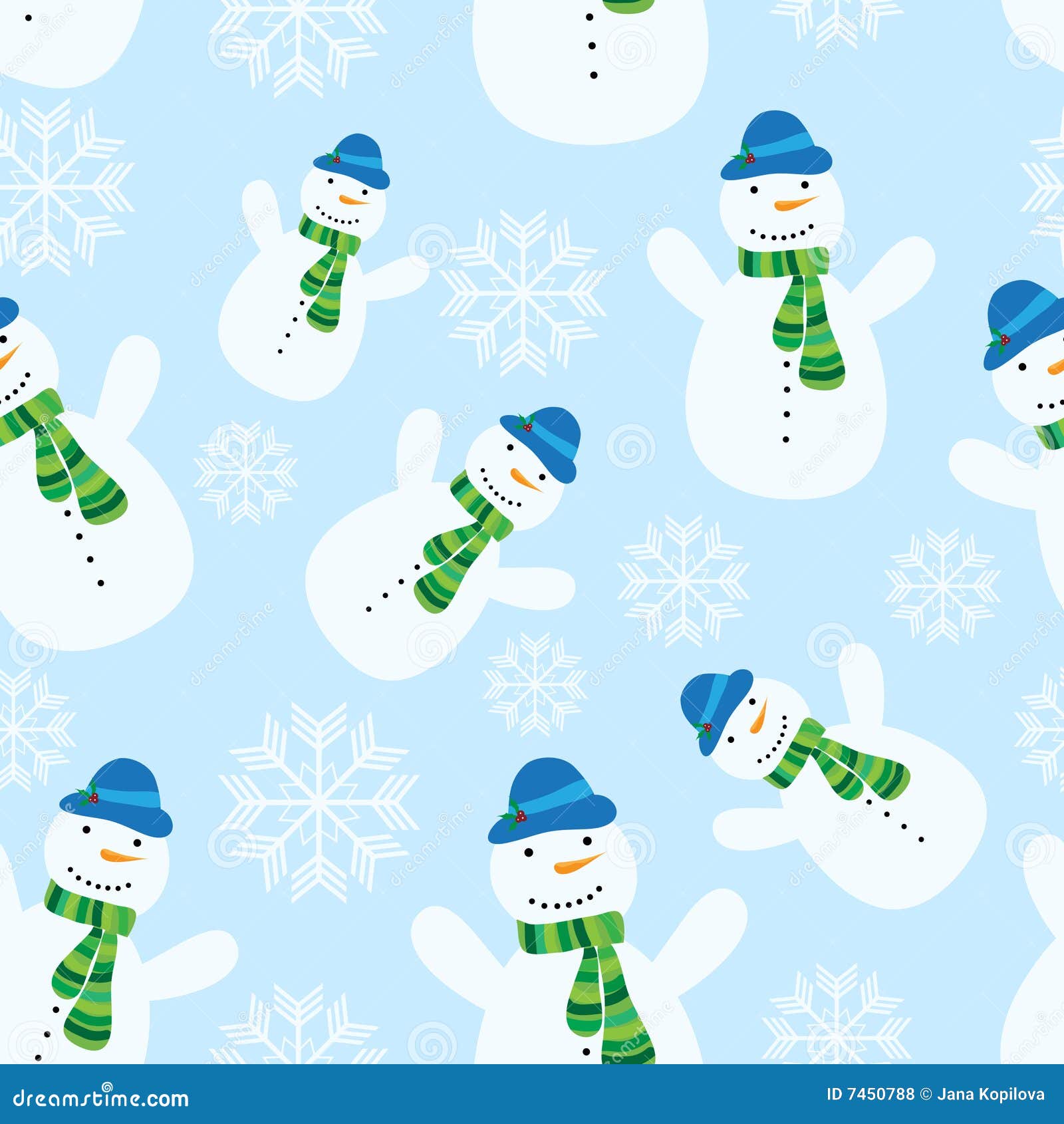 Seamless Pattern with Snowman Stock Vector - Illustration of snowflake ...