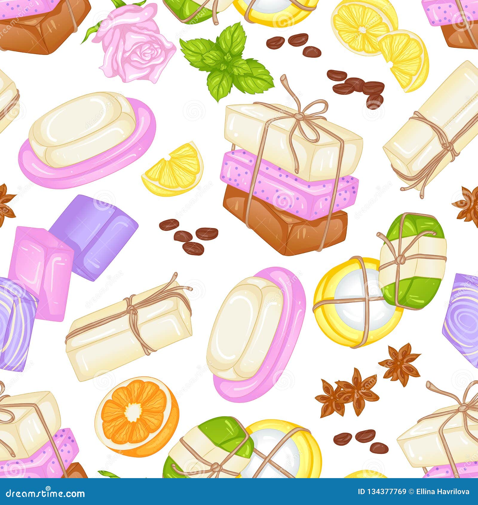 Seamless pattern with soap stock vector. Illustration of decoration ...