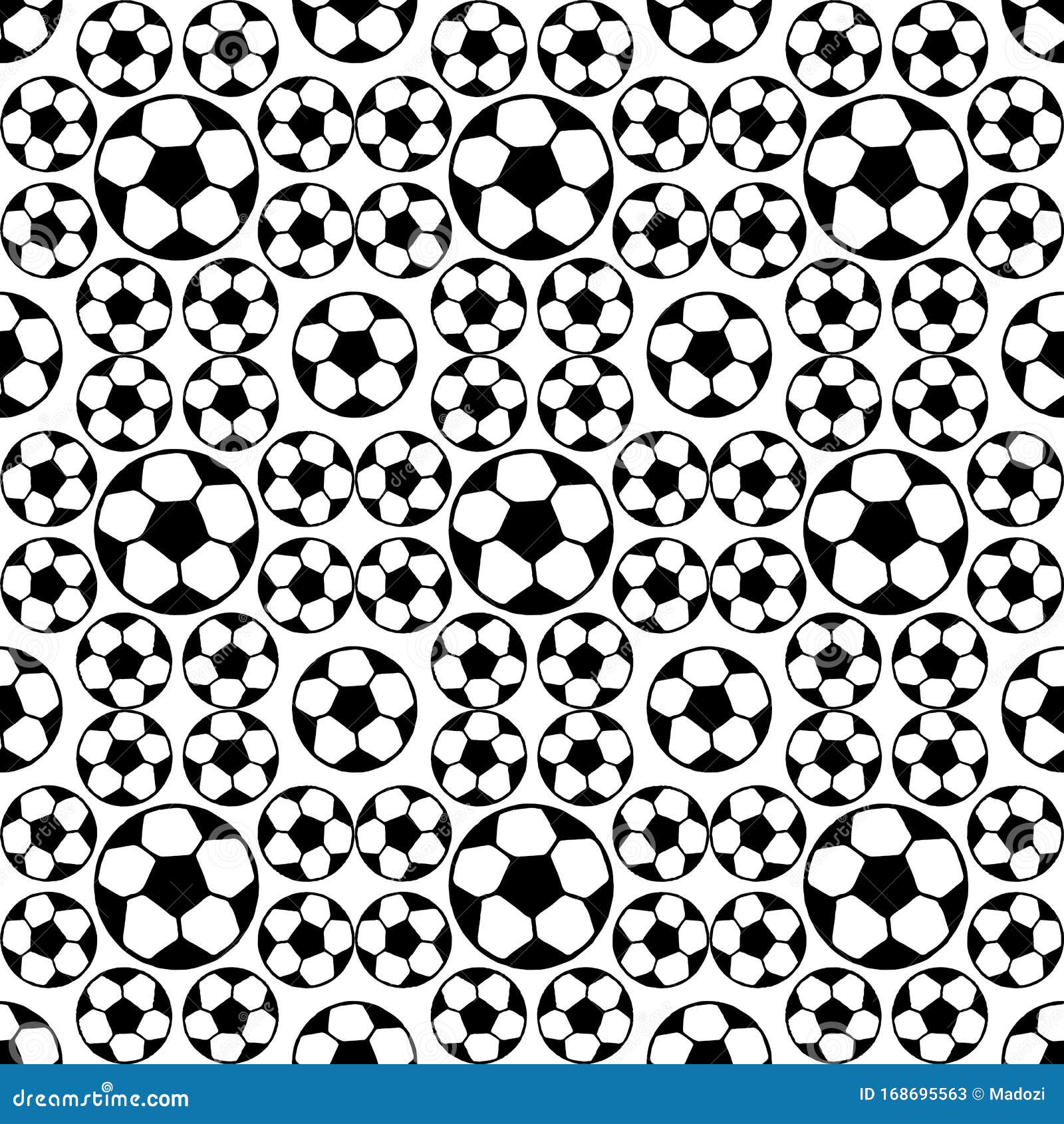 Seamless Pattern with Soccer Balls Stock Vector - Illustration of ...