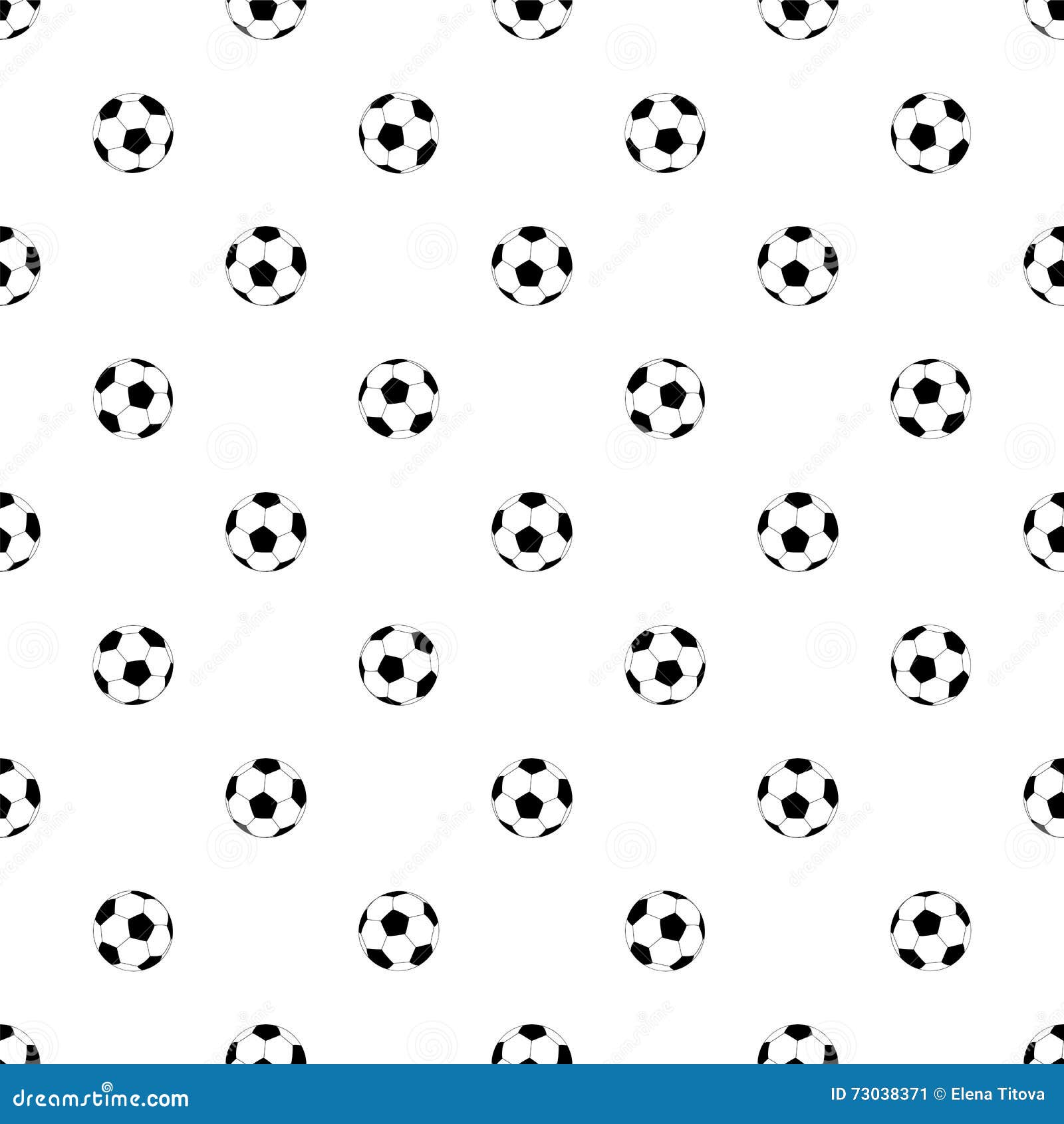 Seamless Pattern with Soccer Balls on White Background Stock Vector ...