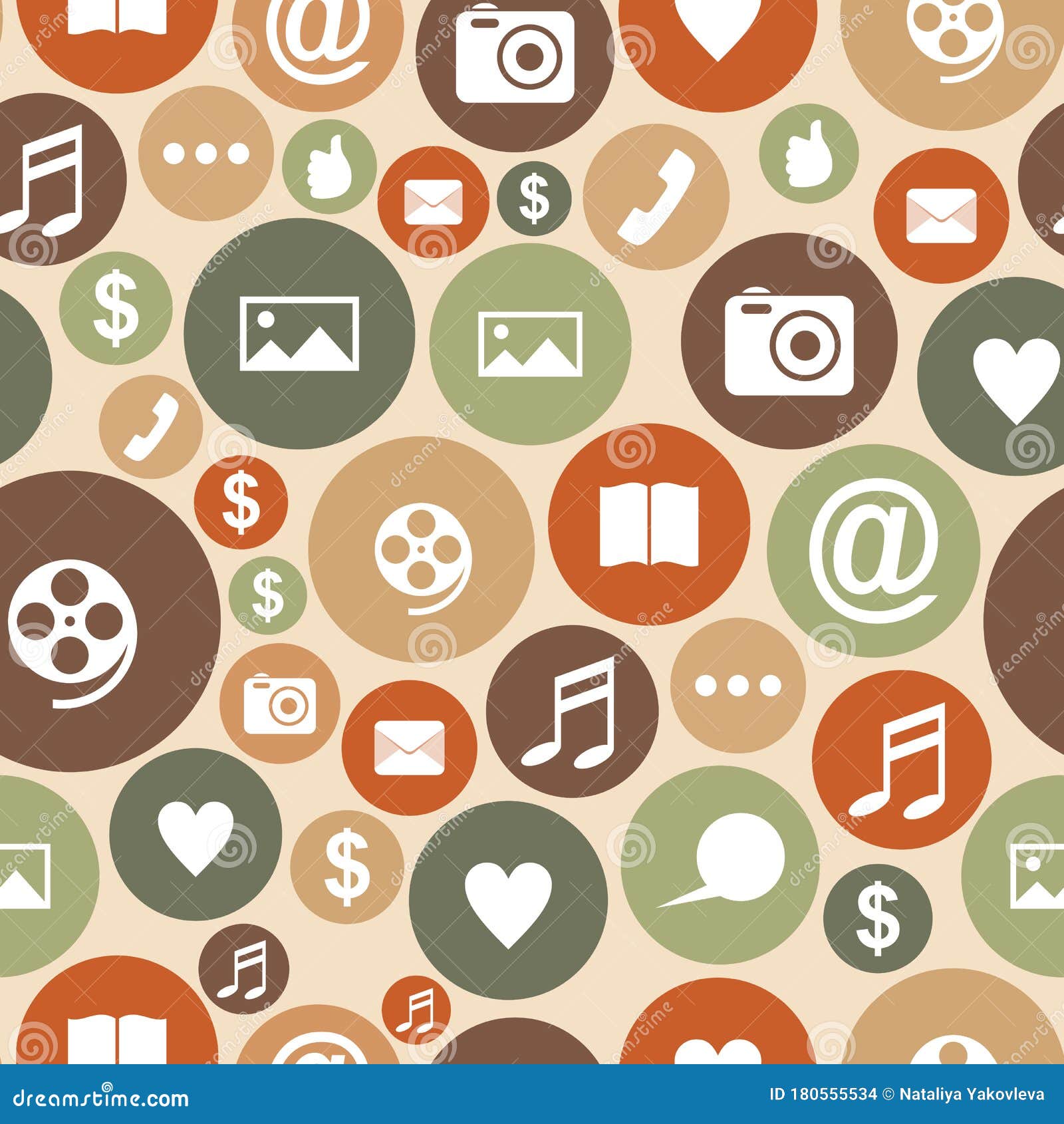Seamless Pattern of Social Network and Mobile Application Icons Stock ...