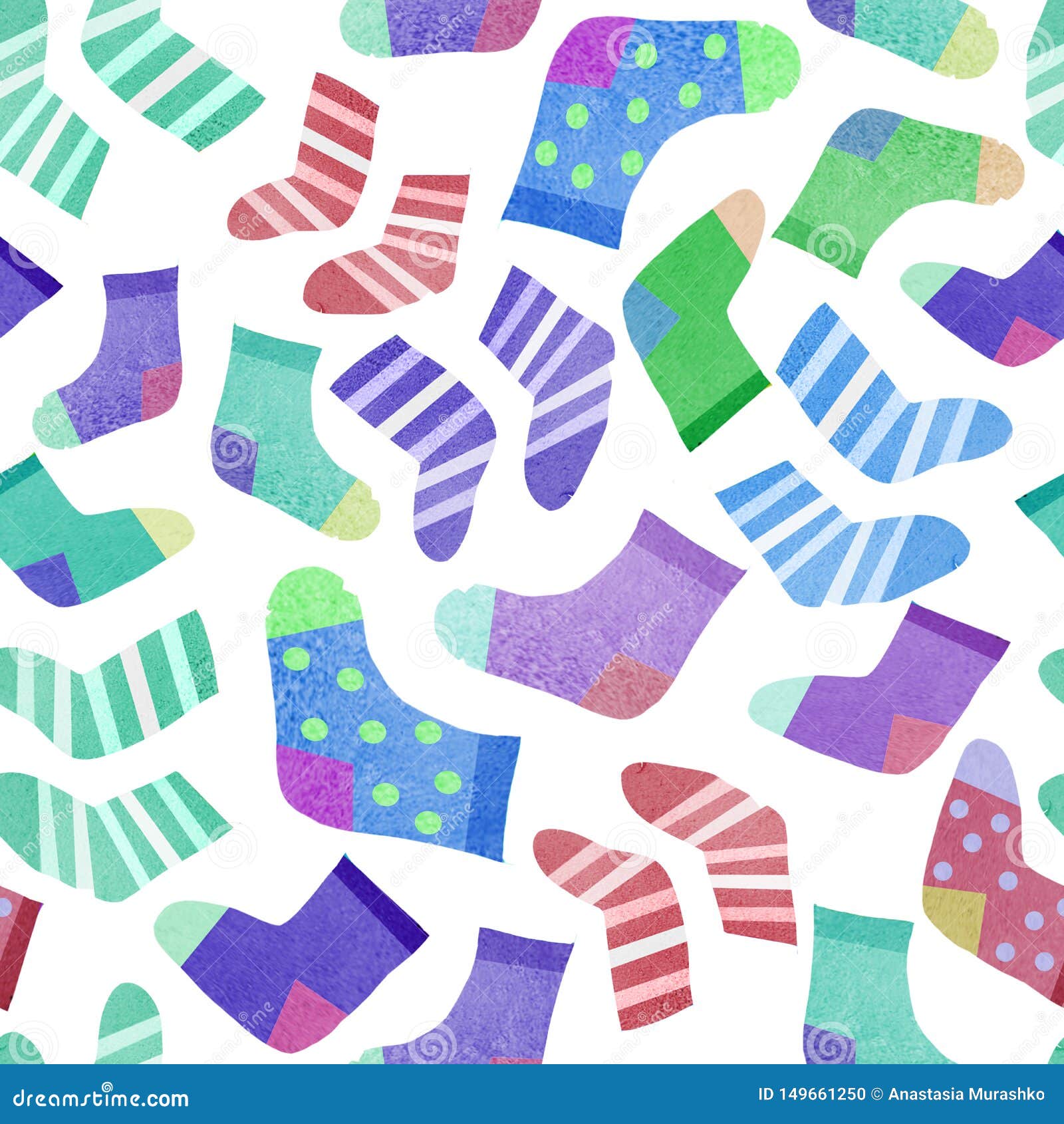 Seamless Pattern with Socks Stock Illustration - Illustration of drawn ...