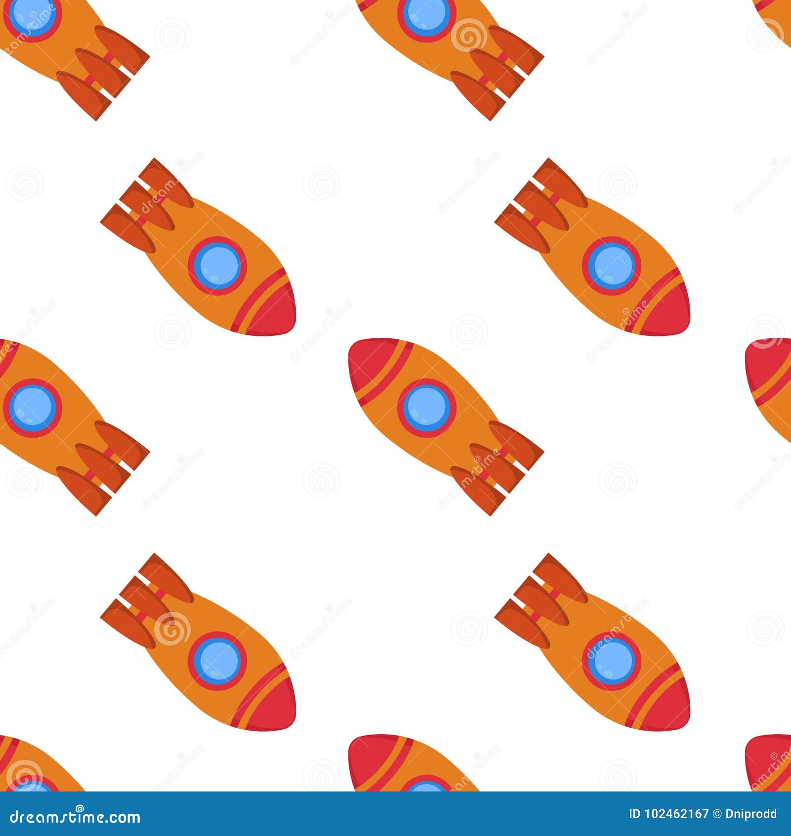Seamless Pattern with Space Rocket Stock Vector - Illustration of ...
