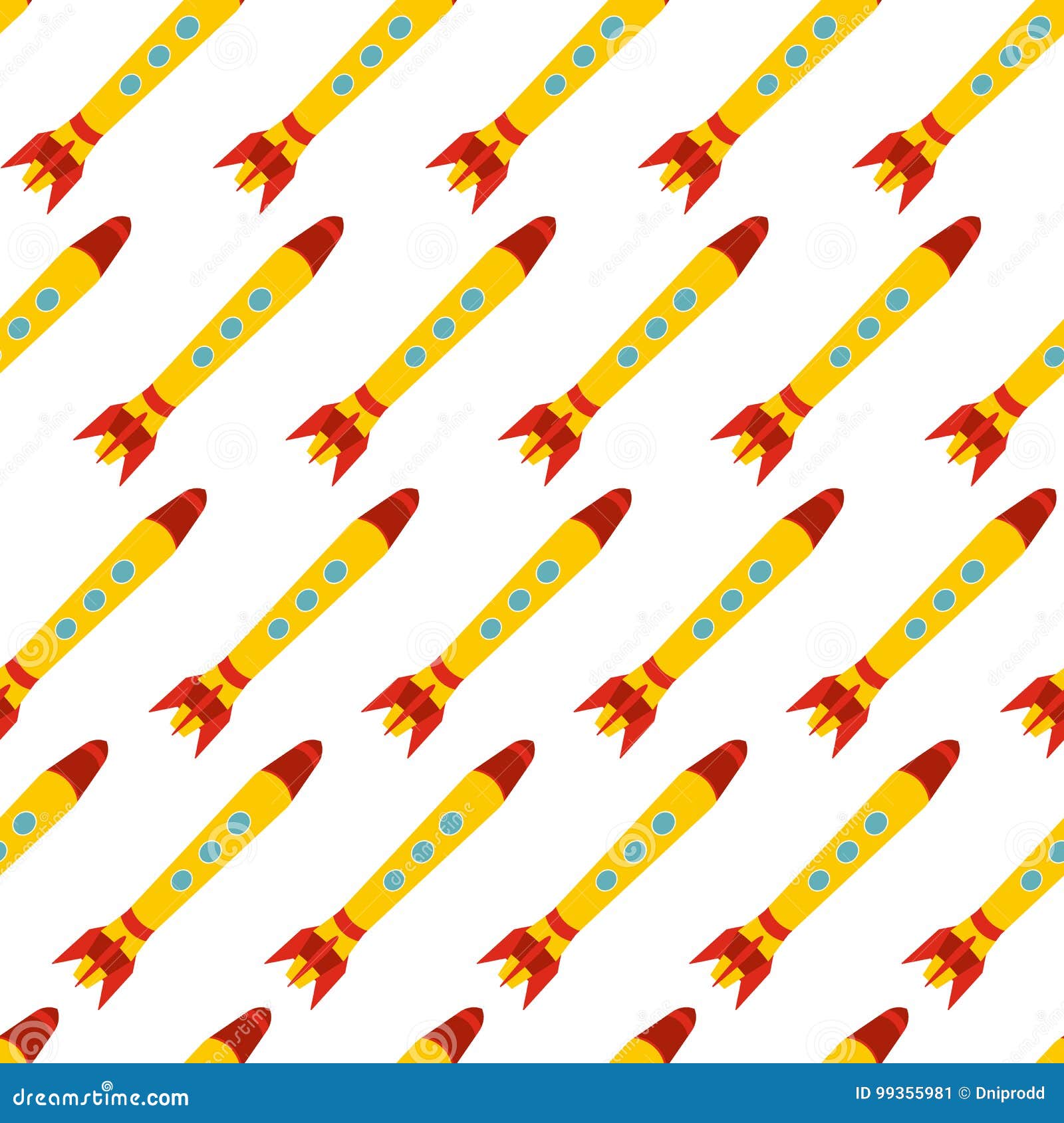 Seamless Pattern with Space Rocket. Stock Vector - Illustration of ...
