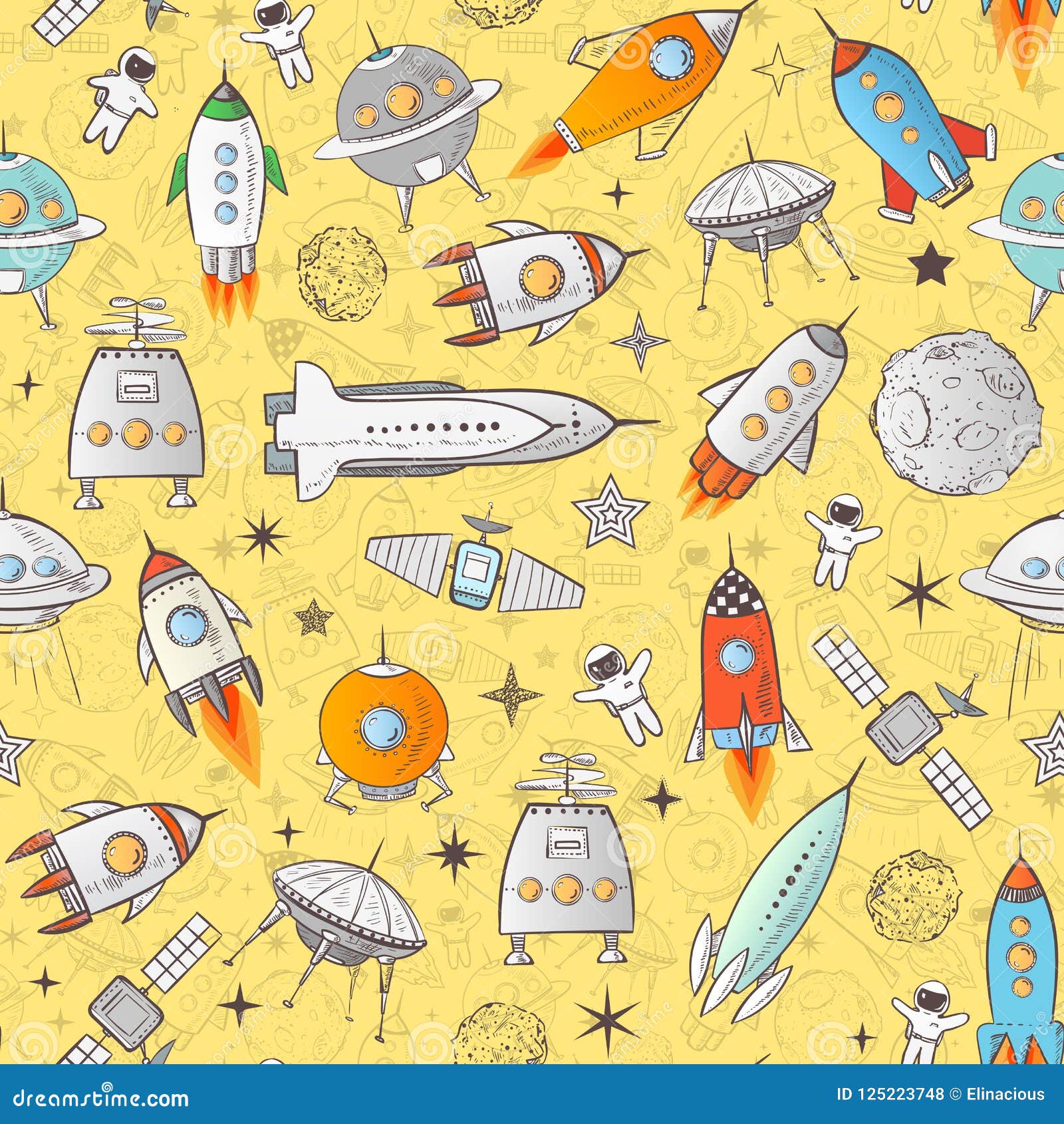 Space Rockets Vector Set With Rocket Ships Of All Shapes And Sizes ...