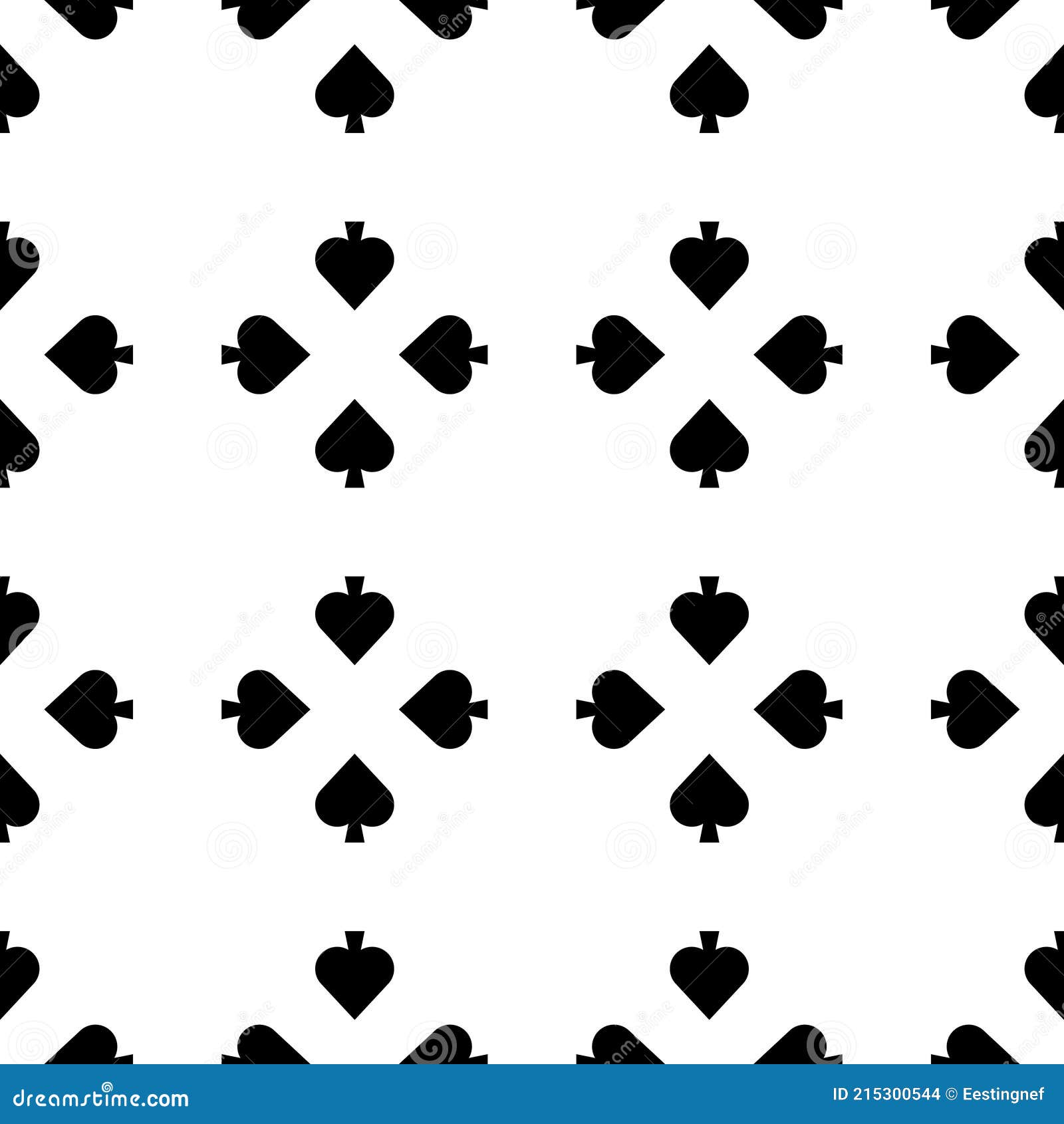 Seamless Pattern with Spades Card Suit. Endless Background Stock Vector ...
