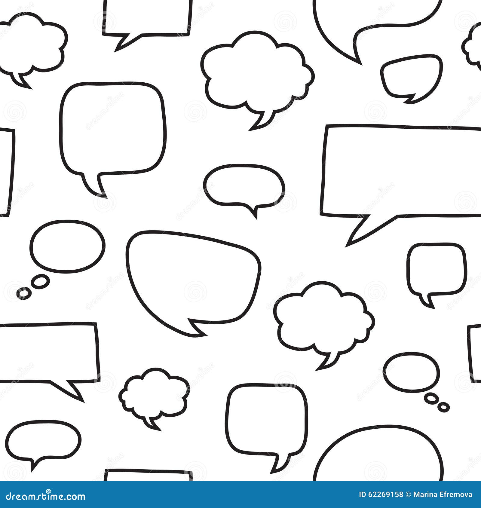 Seamless Pattern with Speech Bubbles. Stock Vector - Illustration of ...