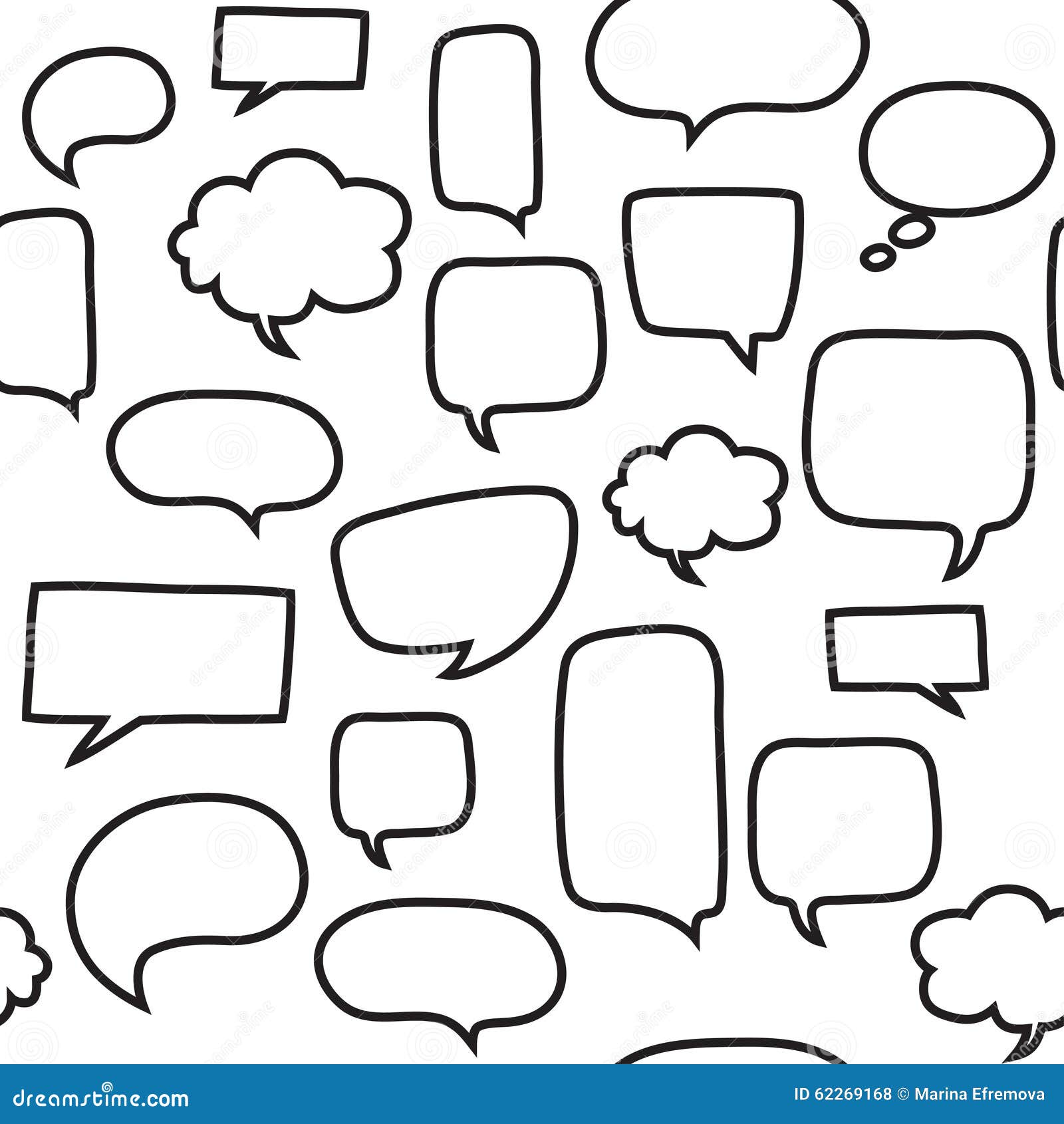 Seamless Pattern with Speech Bubbles. Stock Illustration - Illustration ...