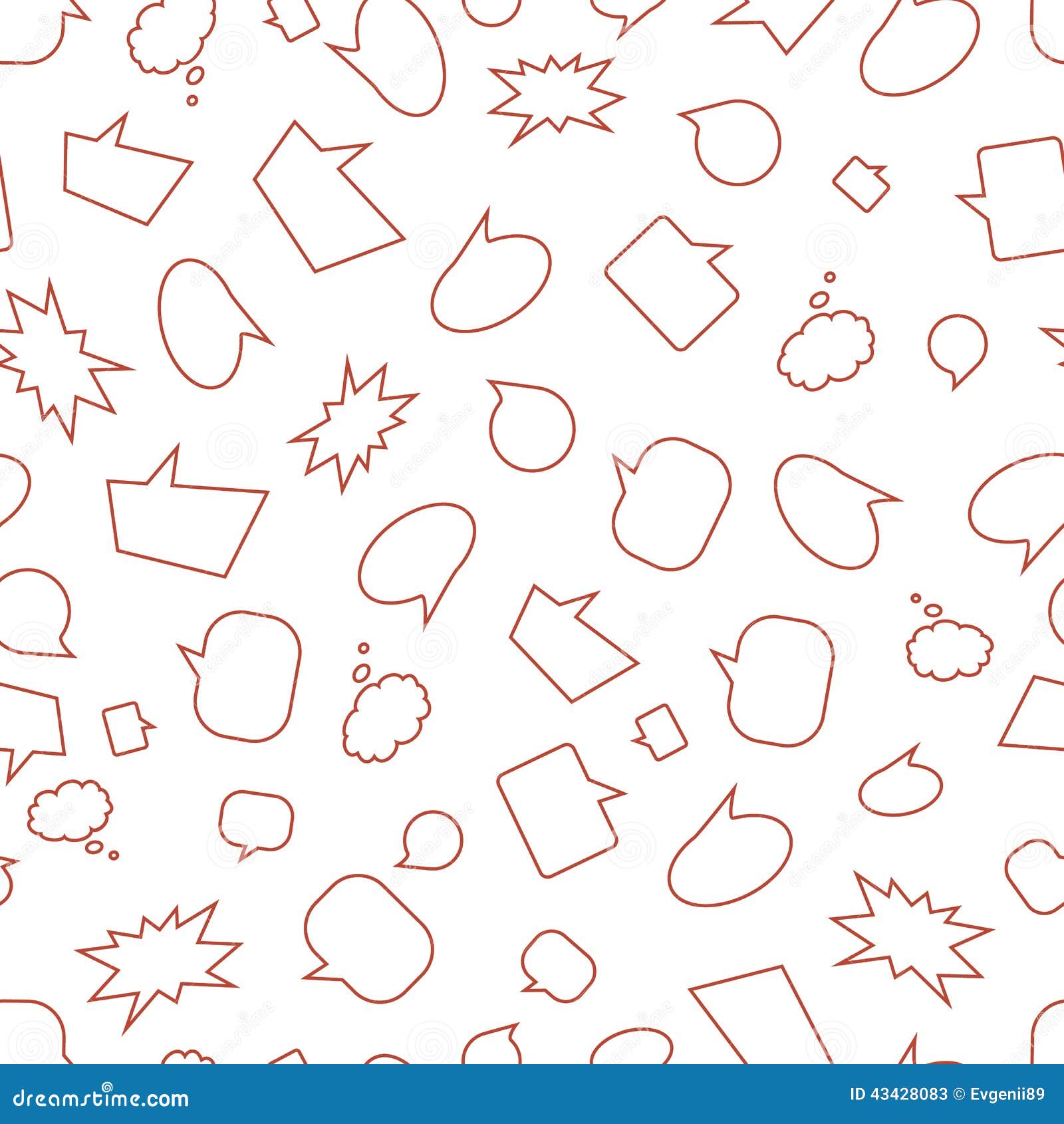 Seamless Pattern Speech Bubbles Stock Vector - Illustration of drawing ...