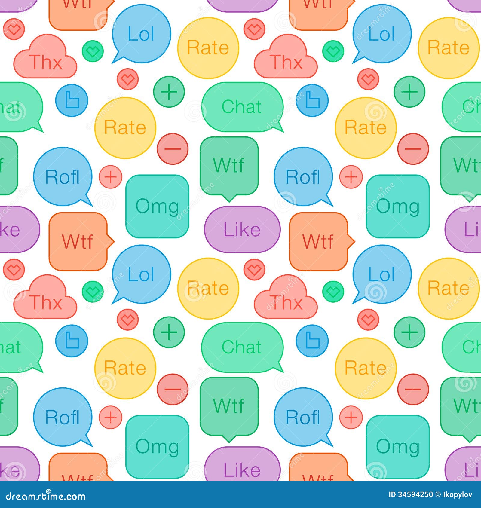Seamless Pattern Speech Bubbles Social Network Stock Vector ...