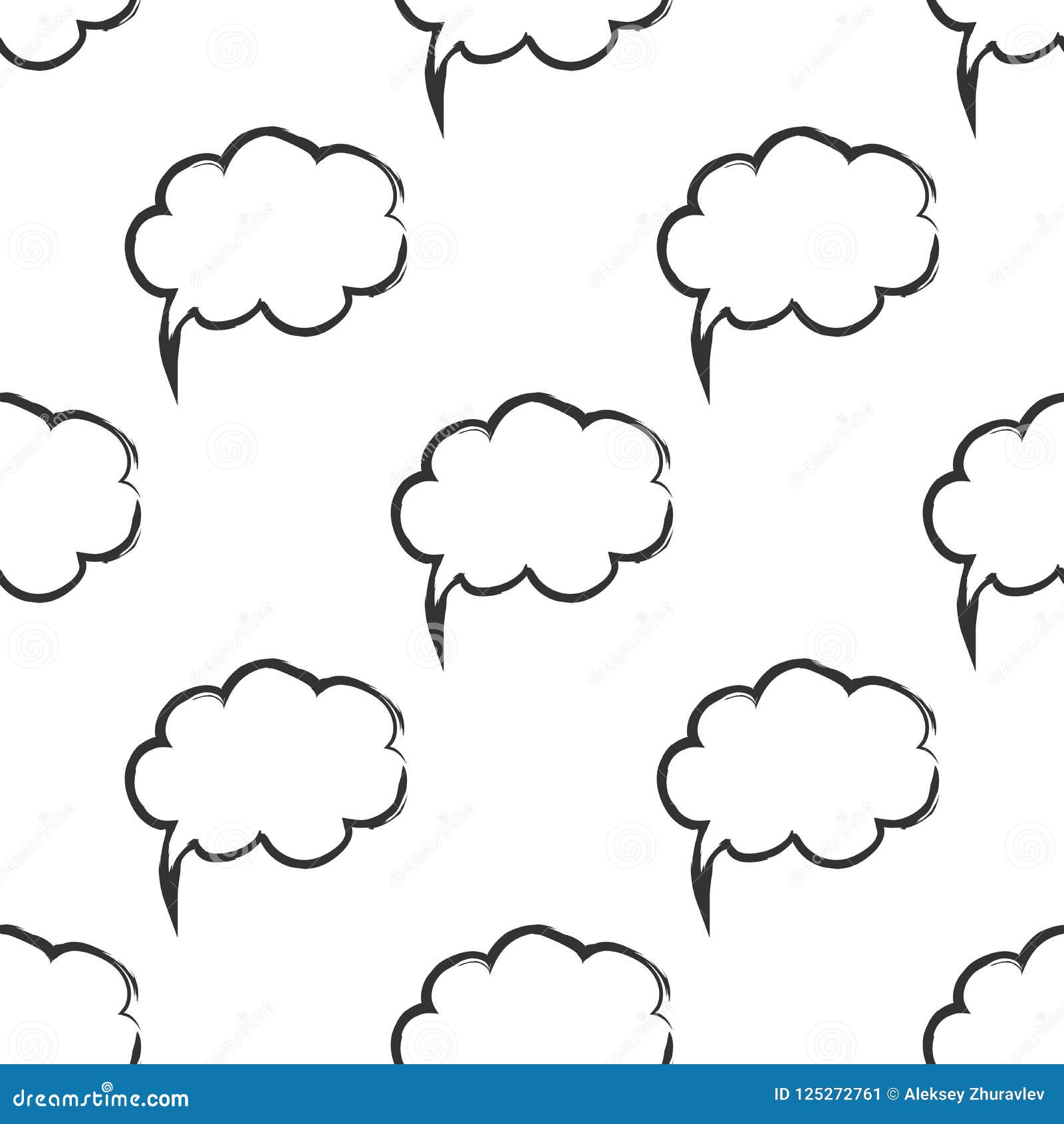 Seamless Pattern with Speech Bubbles Welcome Background. Doodle Speech ...