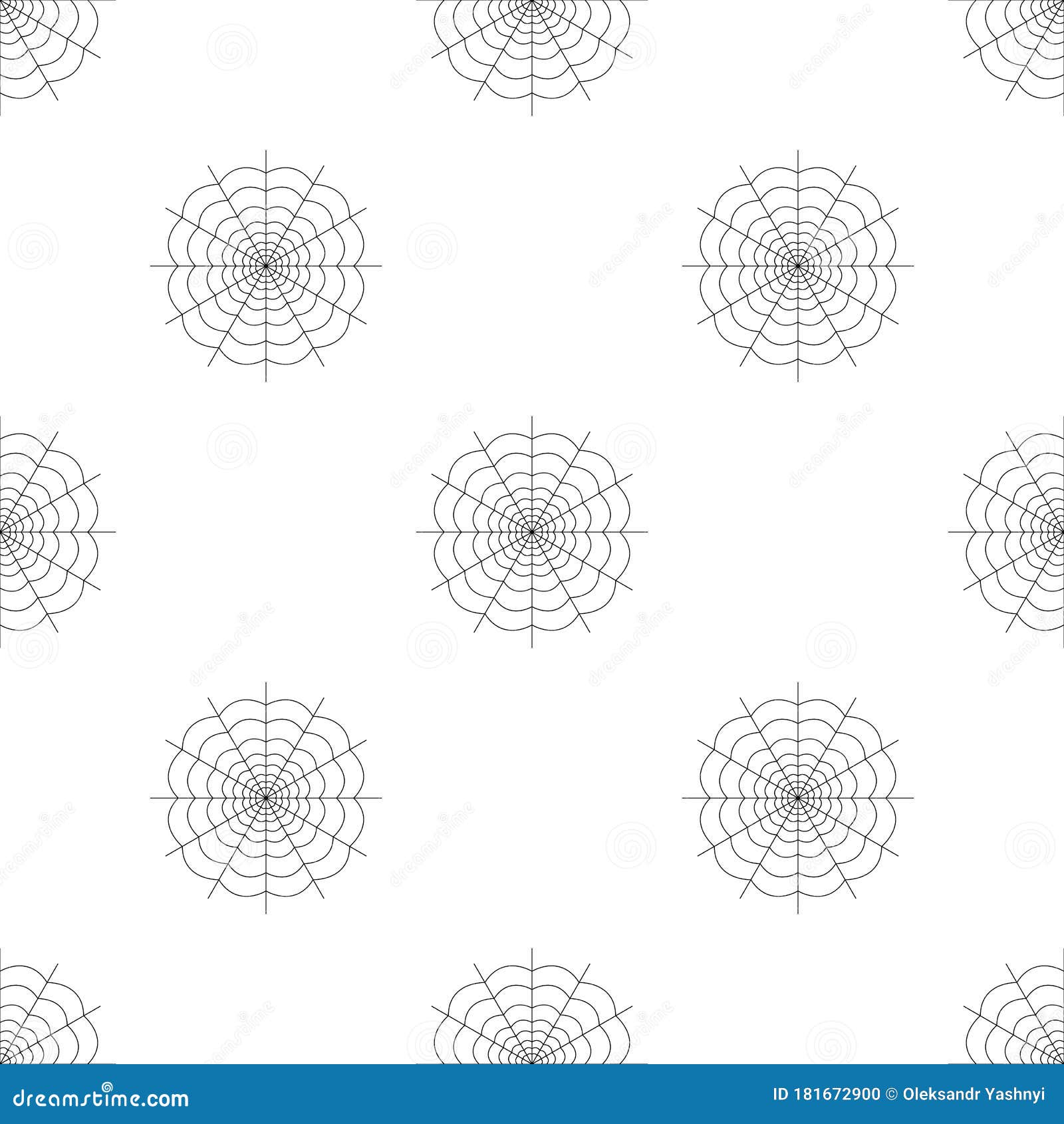 Seamless Pattern with Spider Web on White Background. Halloween ...