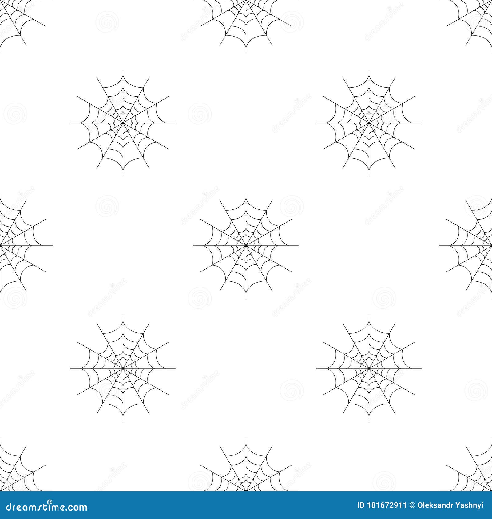 Seamless Pattern with Spider Web on White Background. Halloween ...