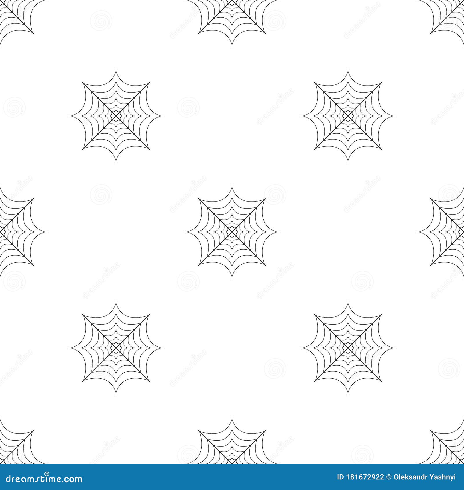 Seamless Pattern with Spider Web on White Background. Halloween ...