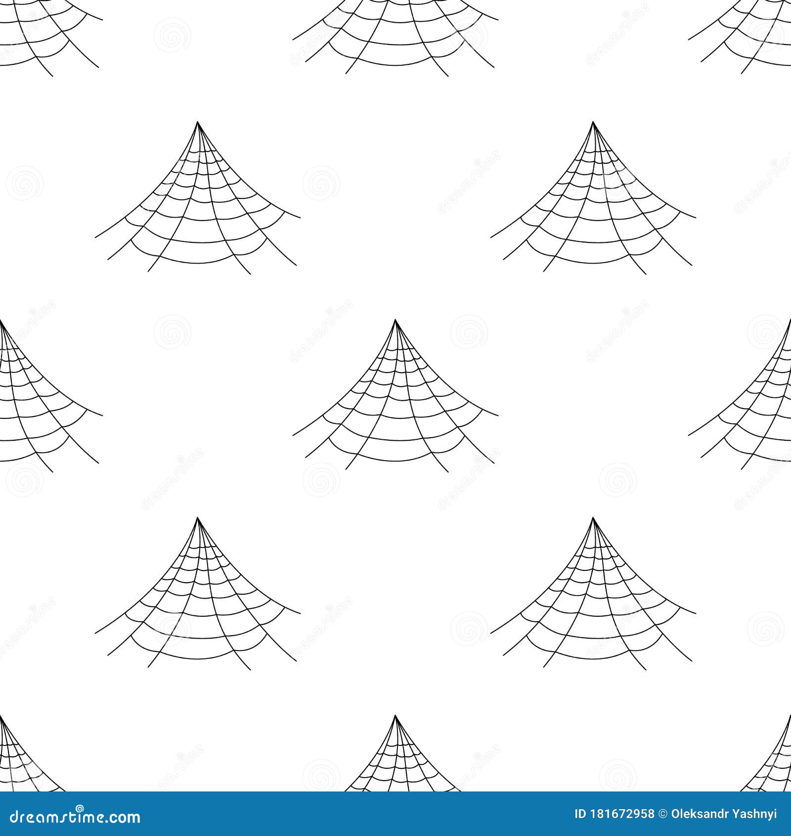 Seamless Pattern with Spider Web on White Background. Halloween ...