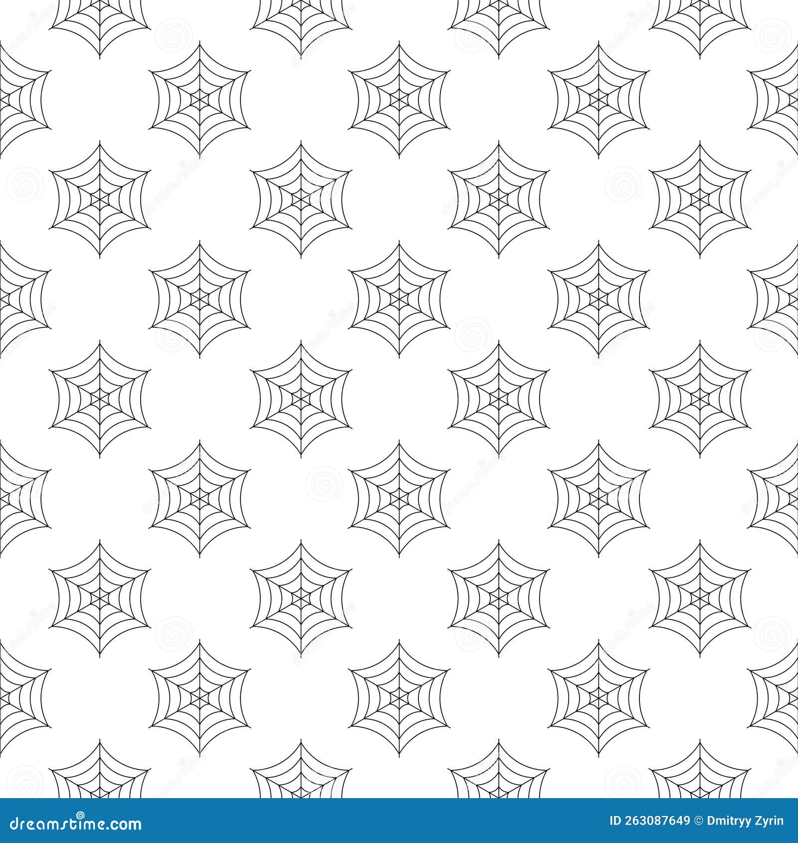 Seamless Pattern Spiders on Web with White Background. Halloween ...