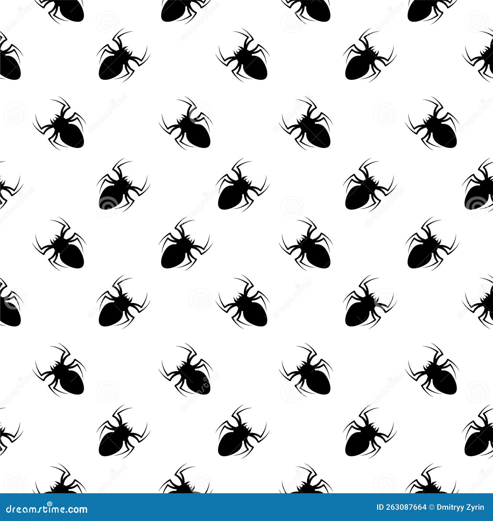 Seamless Pattern Spiders on Web with White Background. Halloween ...