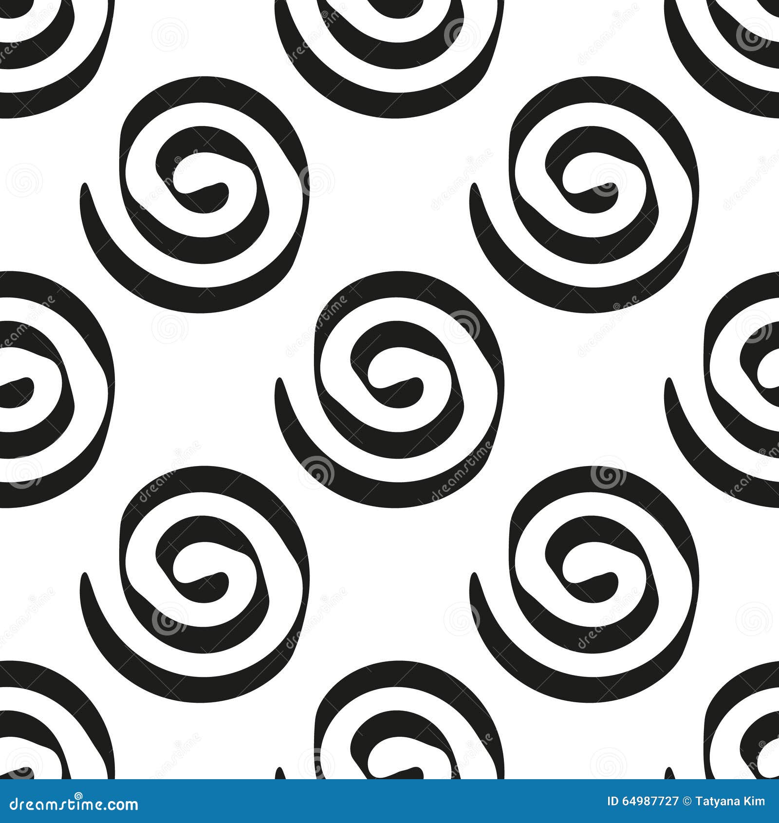 Seamless Pattern with Spiral Curls. Vector Repeating Texture Stock ...
