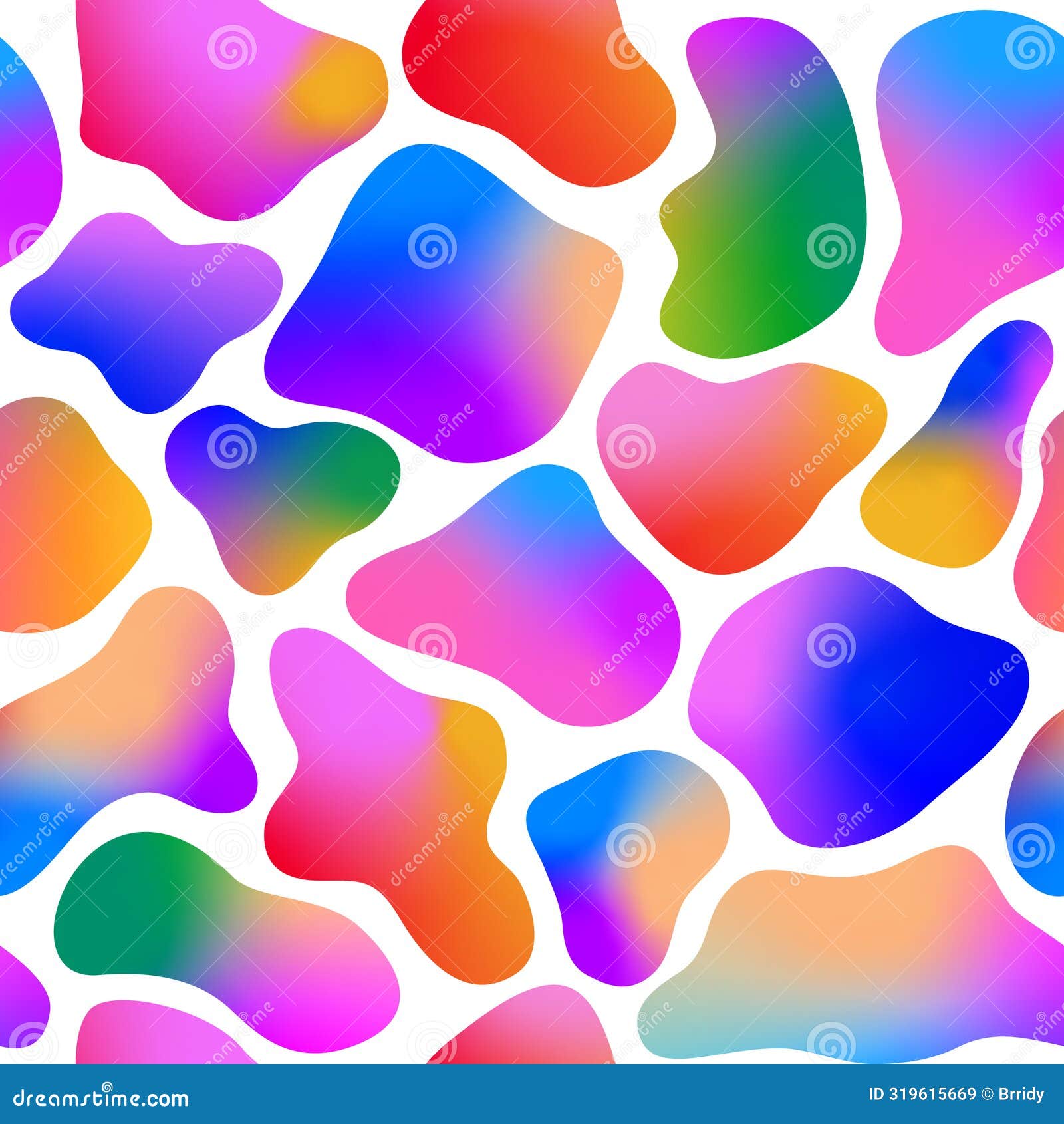 Seamless Pattern with Splash Gradient Stains. Vector Playful Rainbow ...