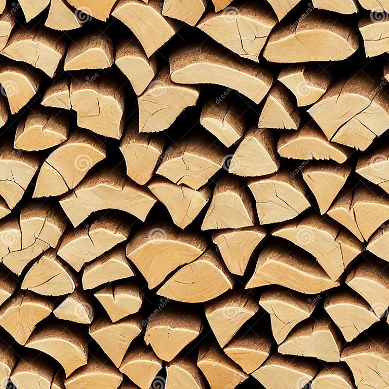 Seamless Pattern of Splitted Firewood Background Stock Illustration ...