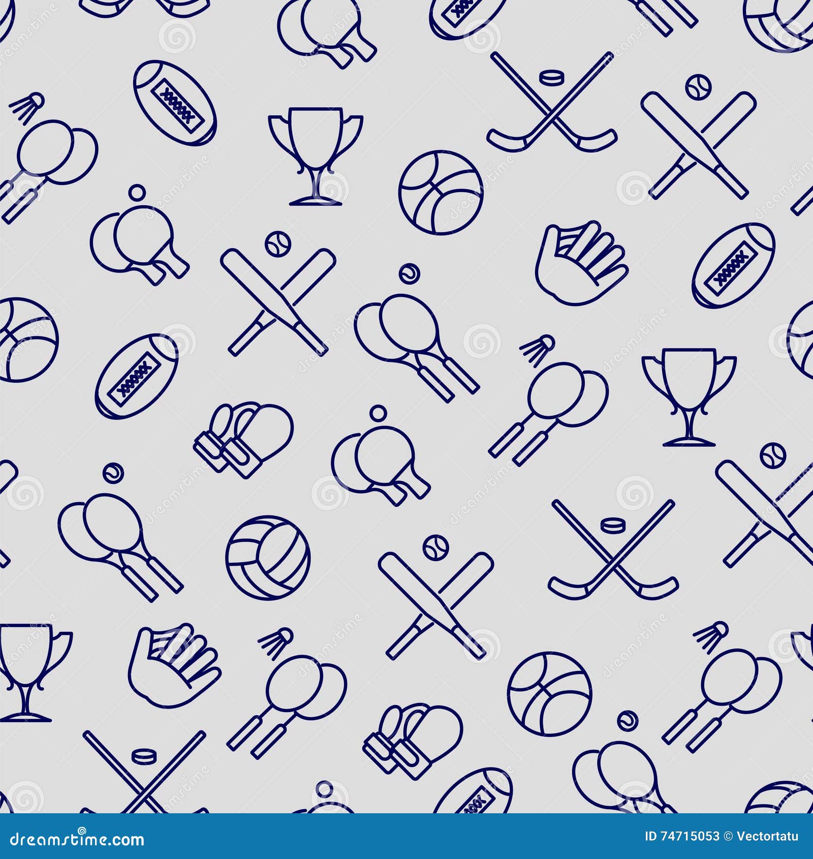 Seamless Pattern with Sport Game Accessories Stock Vector ...