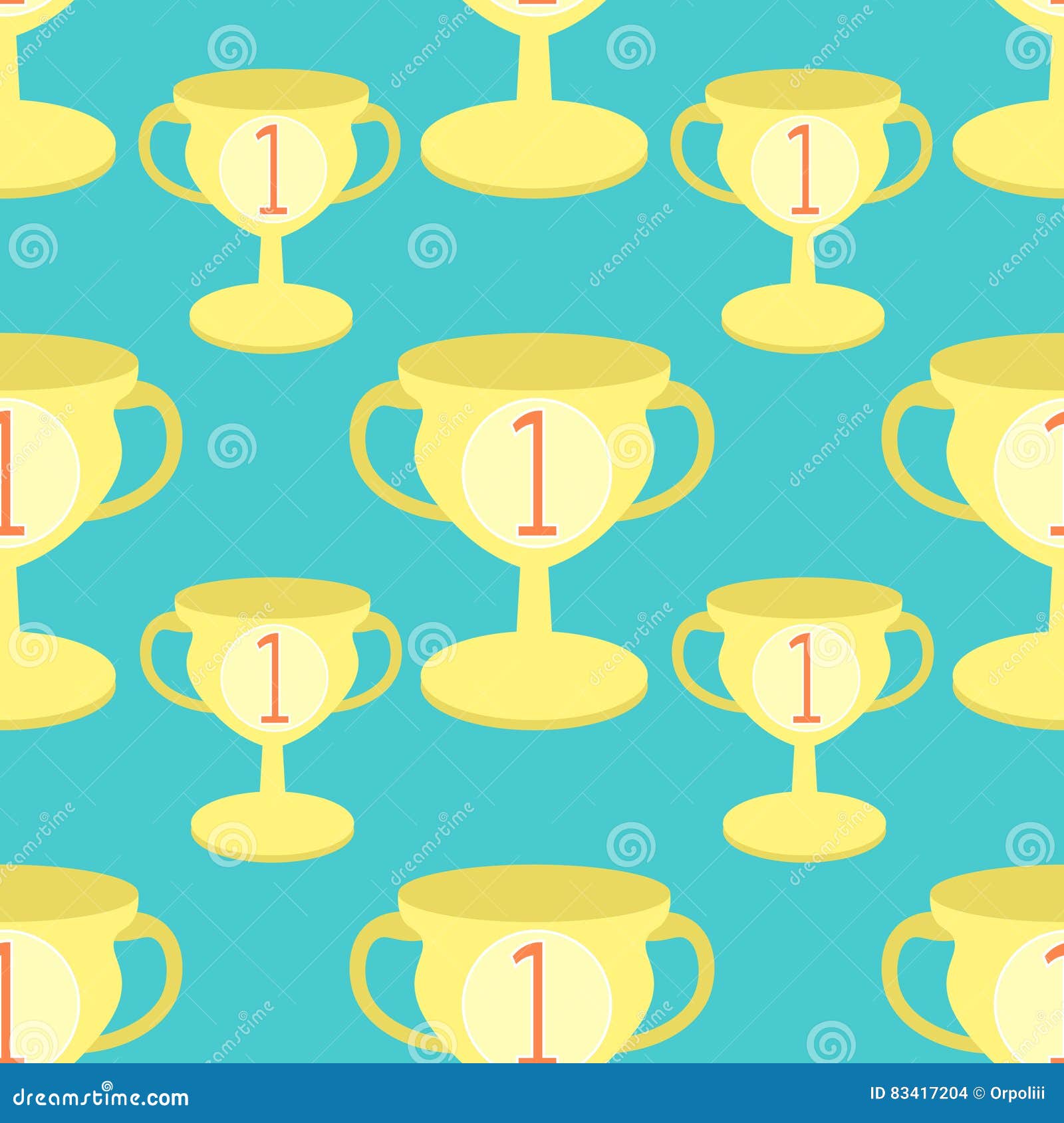 Seamless Pattern Sports Goblet Win First Place Vector Illustrat Stock ...