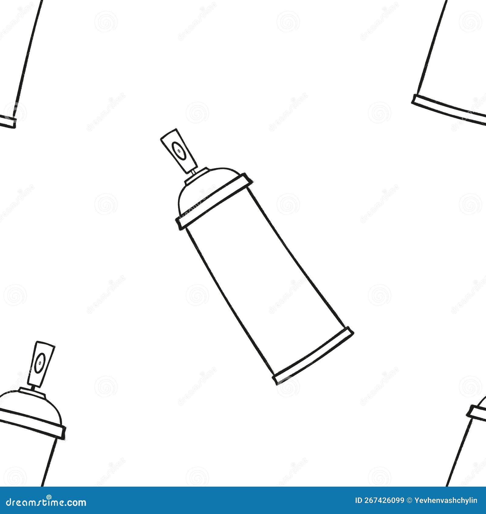 Seamless Pattern of Sprayed Spray Can with Overspray in Black Over ...