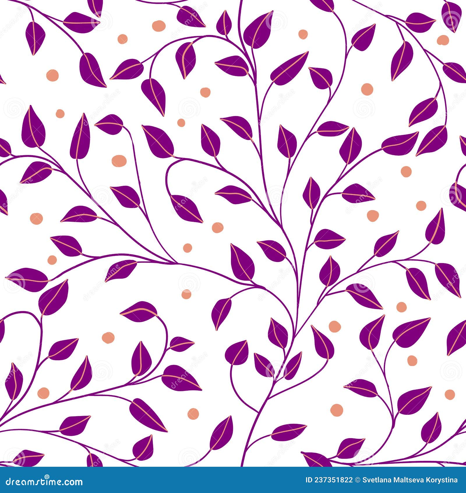 Seamless Pattern with Sprig. Vector Illustration Stock Illustration ...