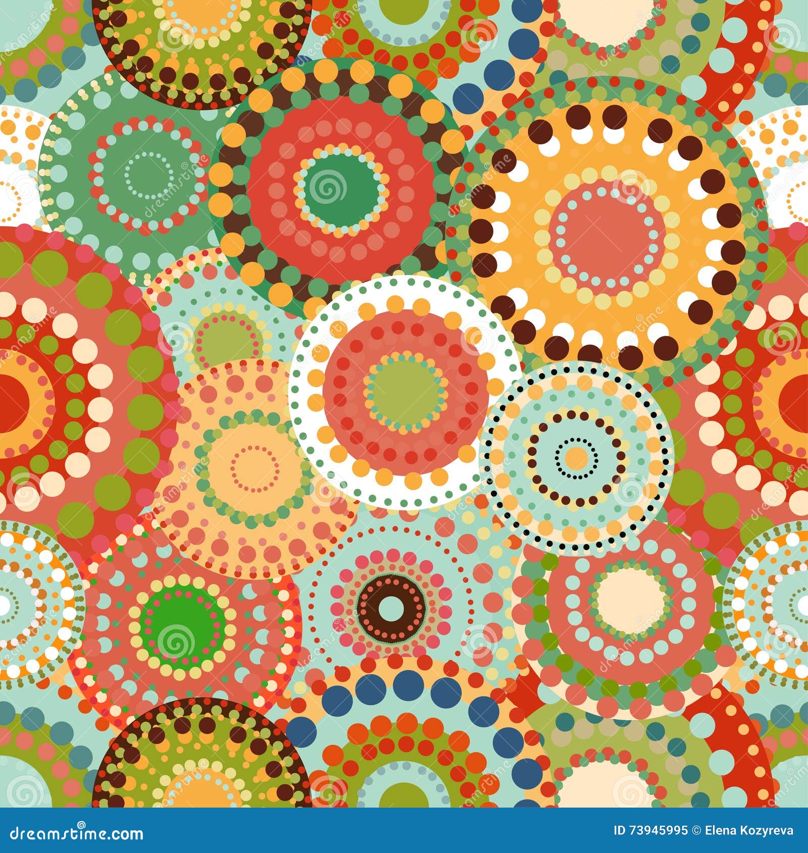 Seamless Pattern Spring Baby with Bright Colorful Painted Circle Stock ...