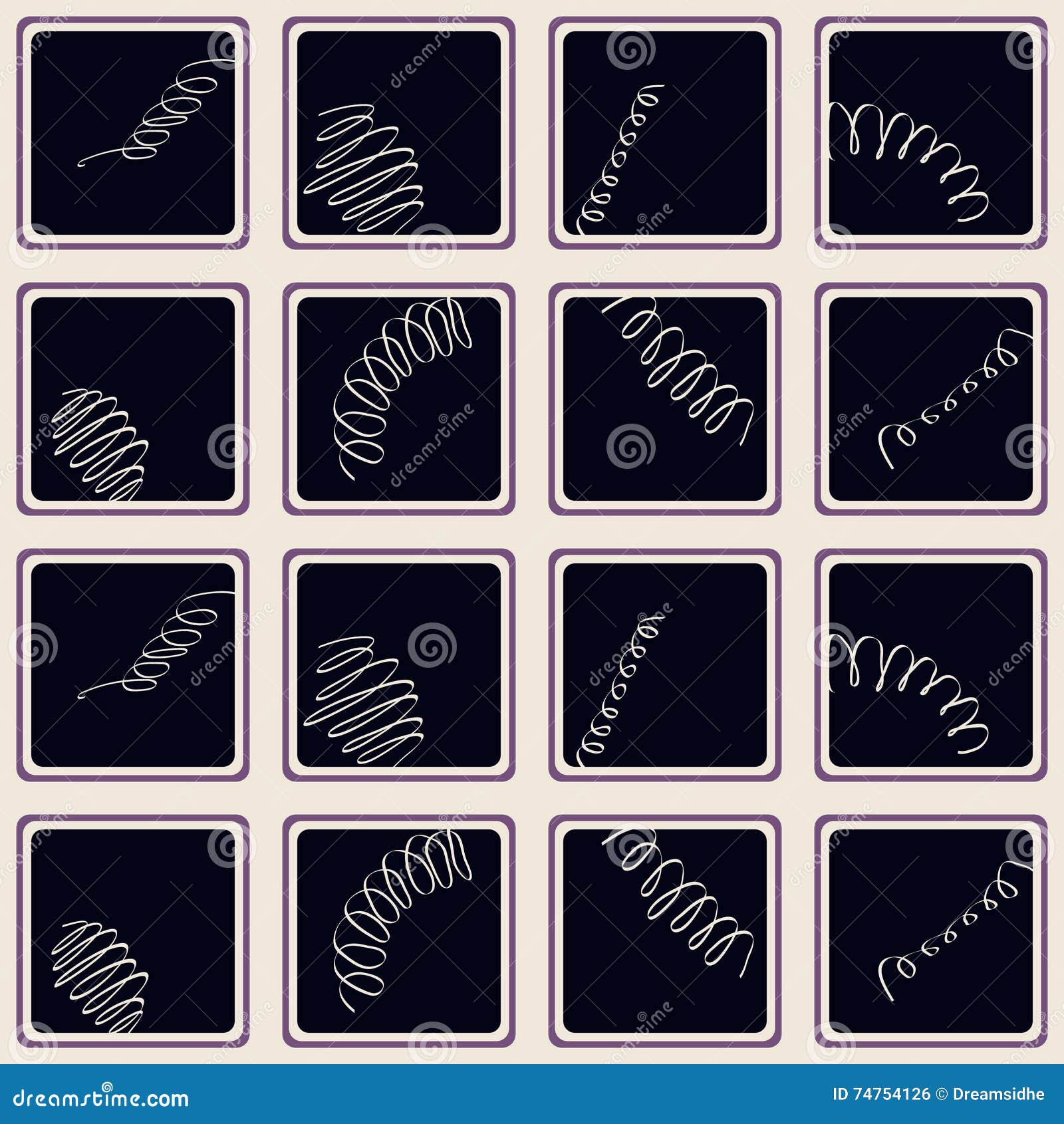 Seamless Pattern with Springs Stock Vector - Illustration of metal ...
