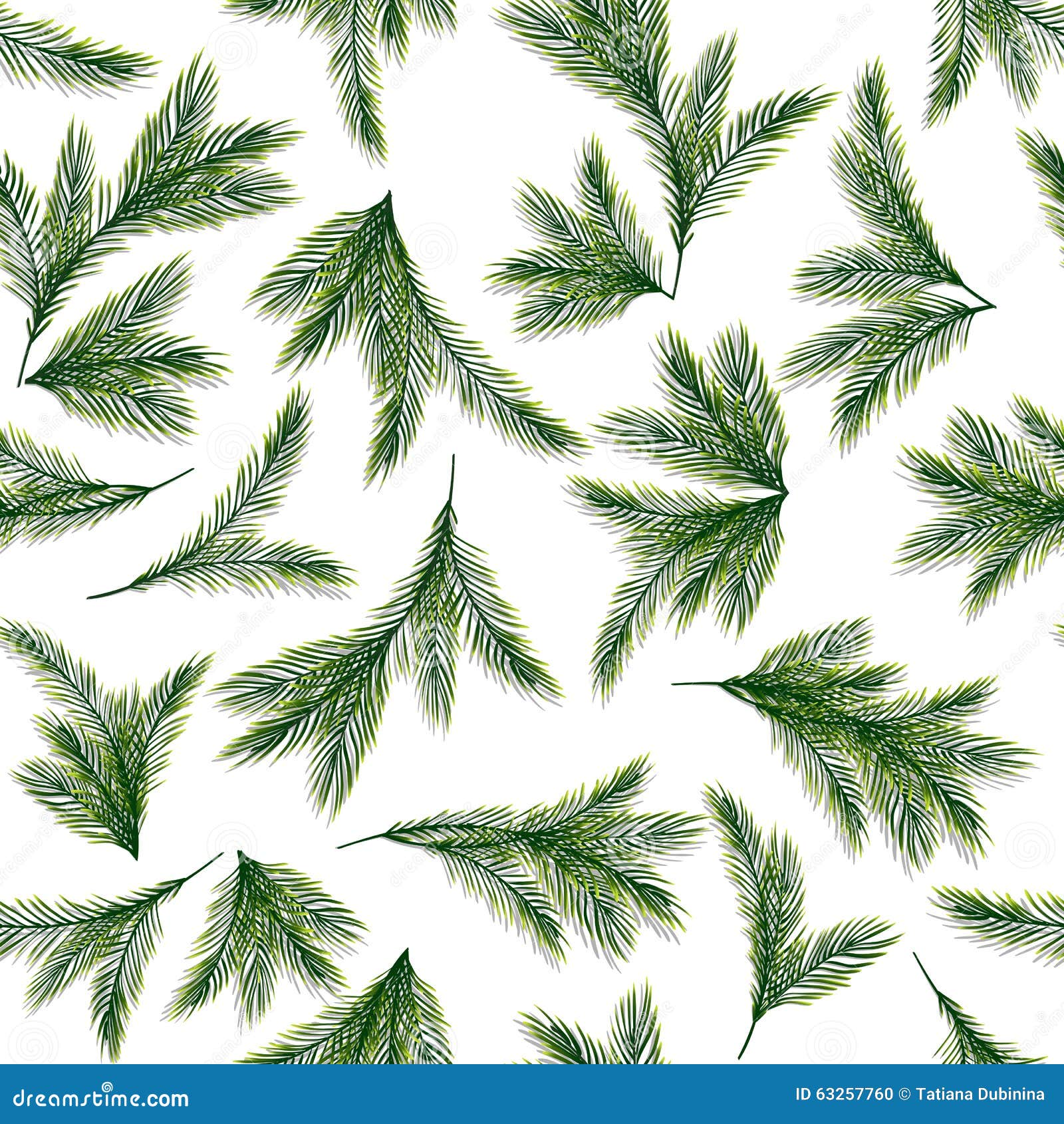 Seamless Pattern with Spruce or Pine Branches Stock Vector ...