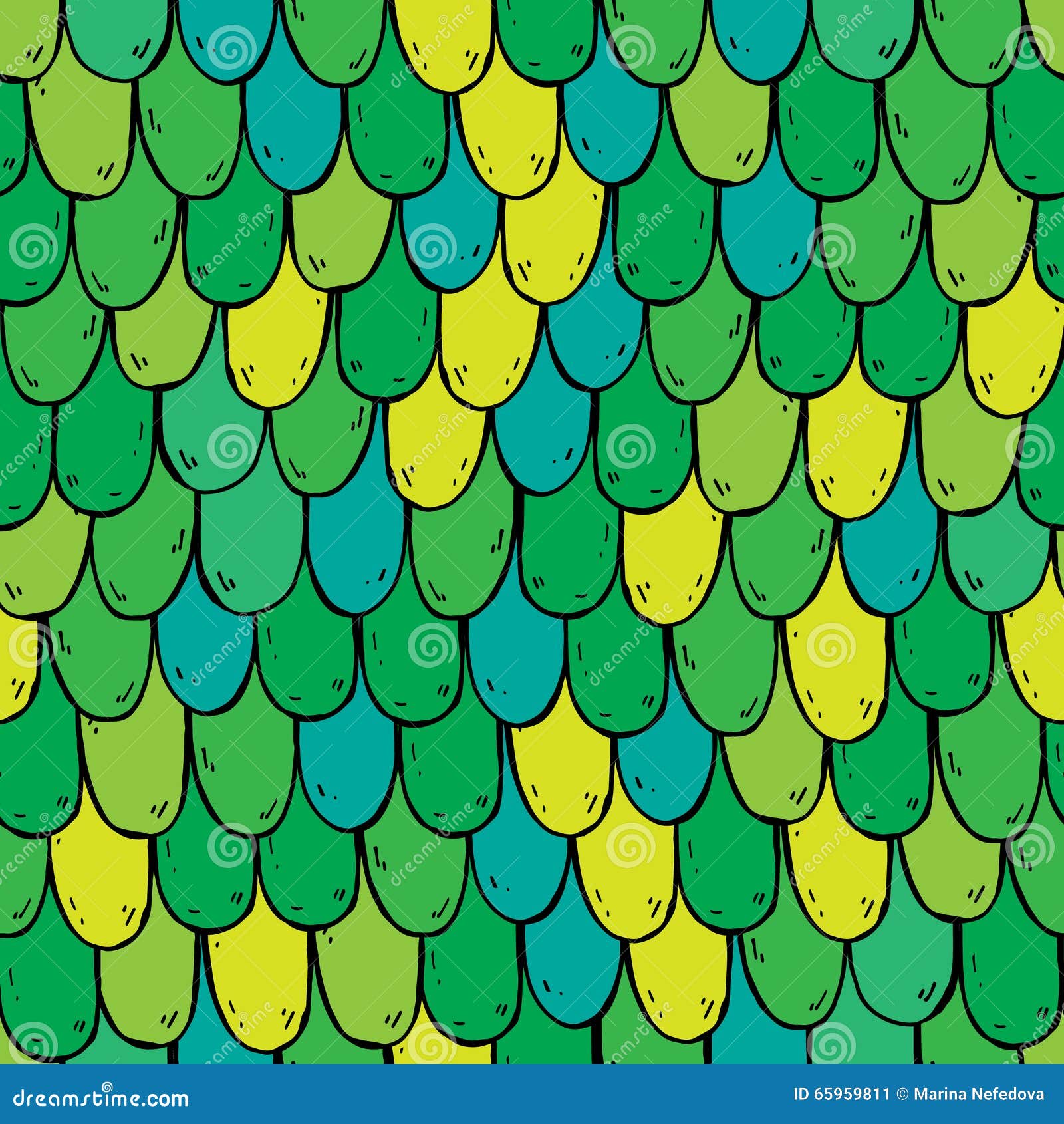 Seamless Pattern with Squama in Green Colors Stock Illustration ...
