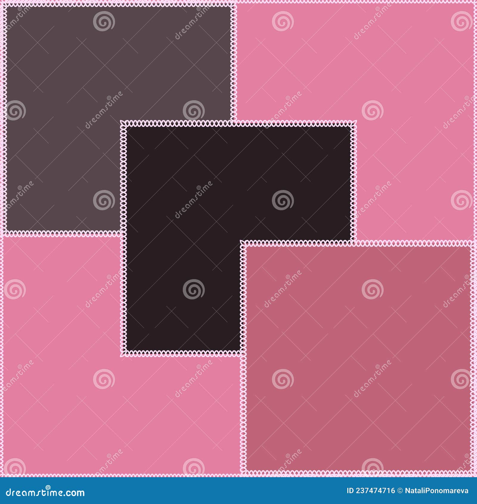 Seamless Pattern on a Square Background - Patchwork Quilt. Design Element. Stock Vector ...