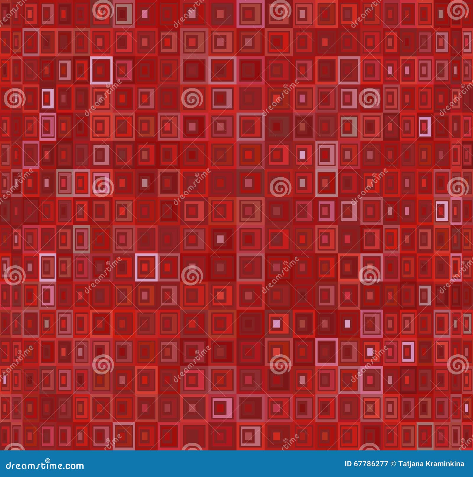 Seamless Pattern with Square Elements in Red. Illusion Background ...