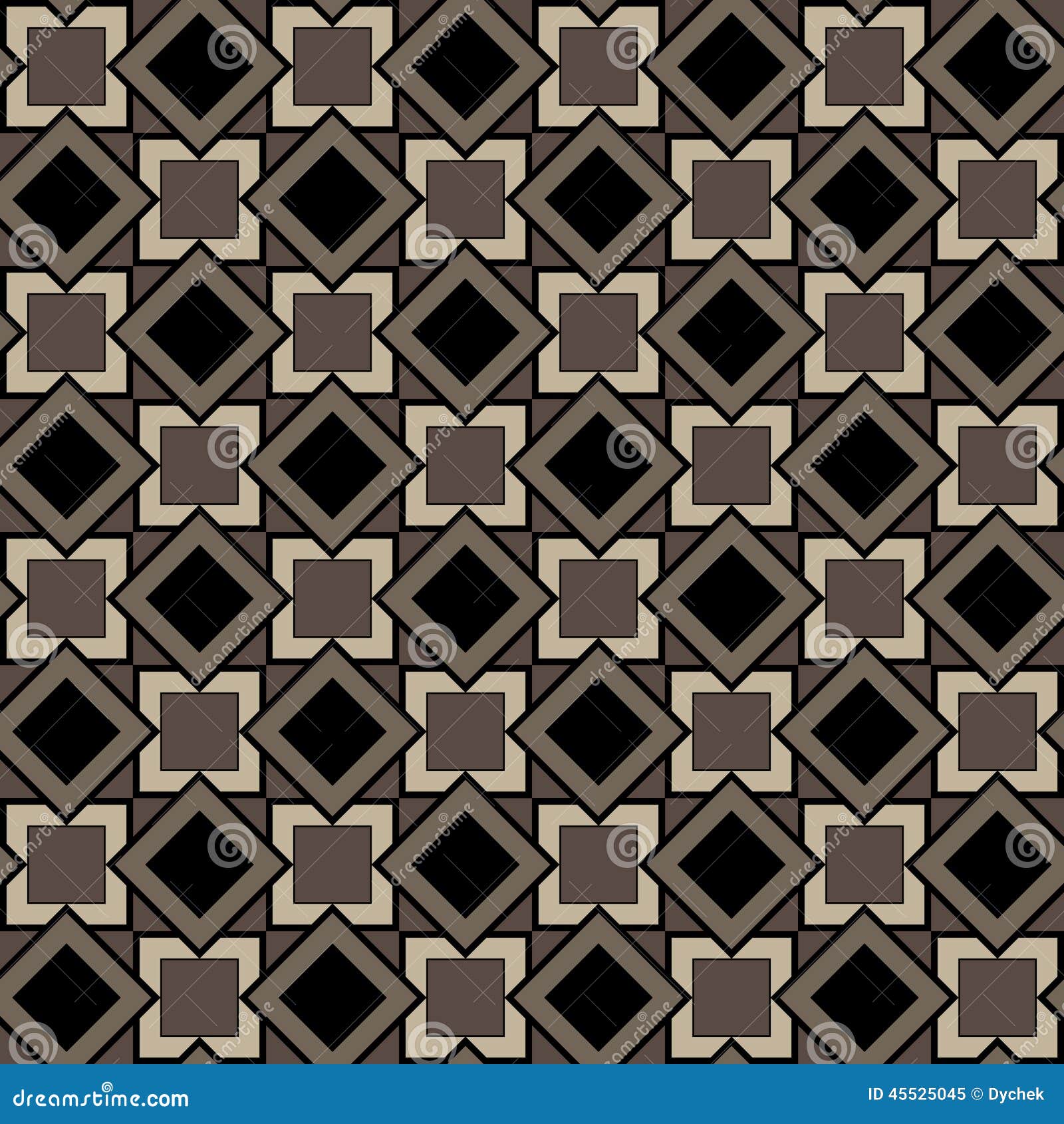 Seamless Pattern of Squares and Diamonds in Brown Colors Stock Vector ...