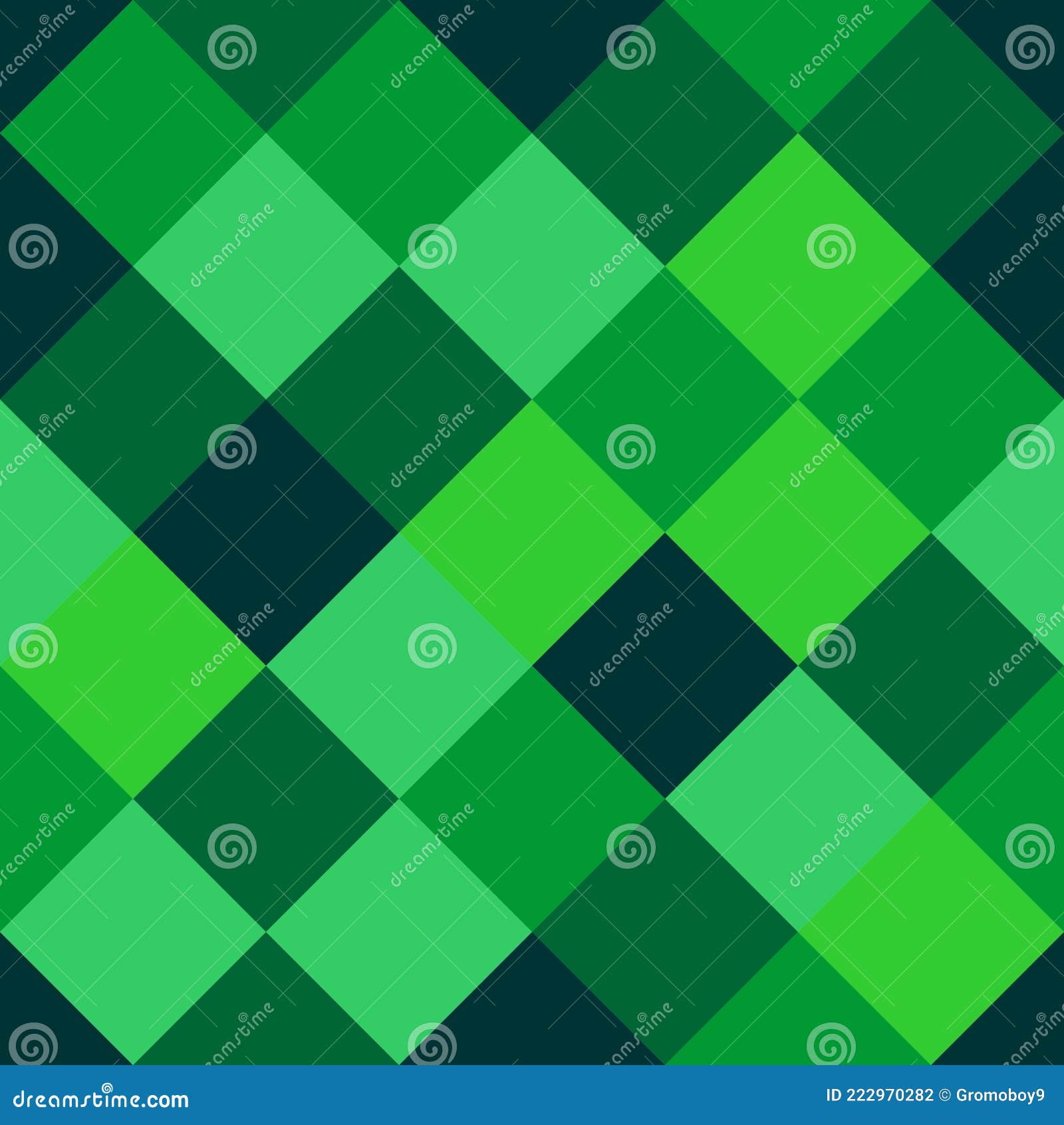 Seamless Pattern of Squares in Different Shades of Green. Vector ...