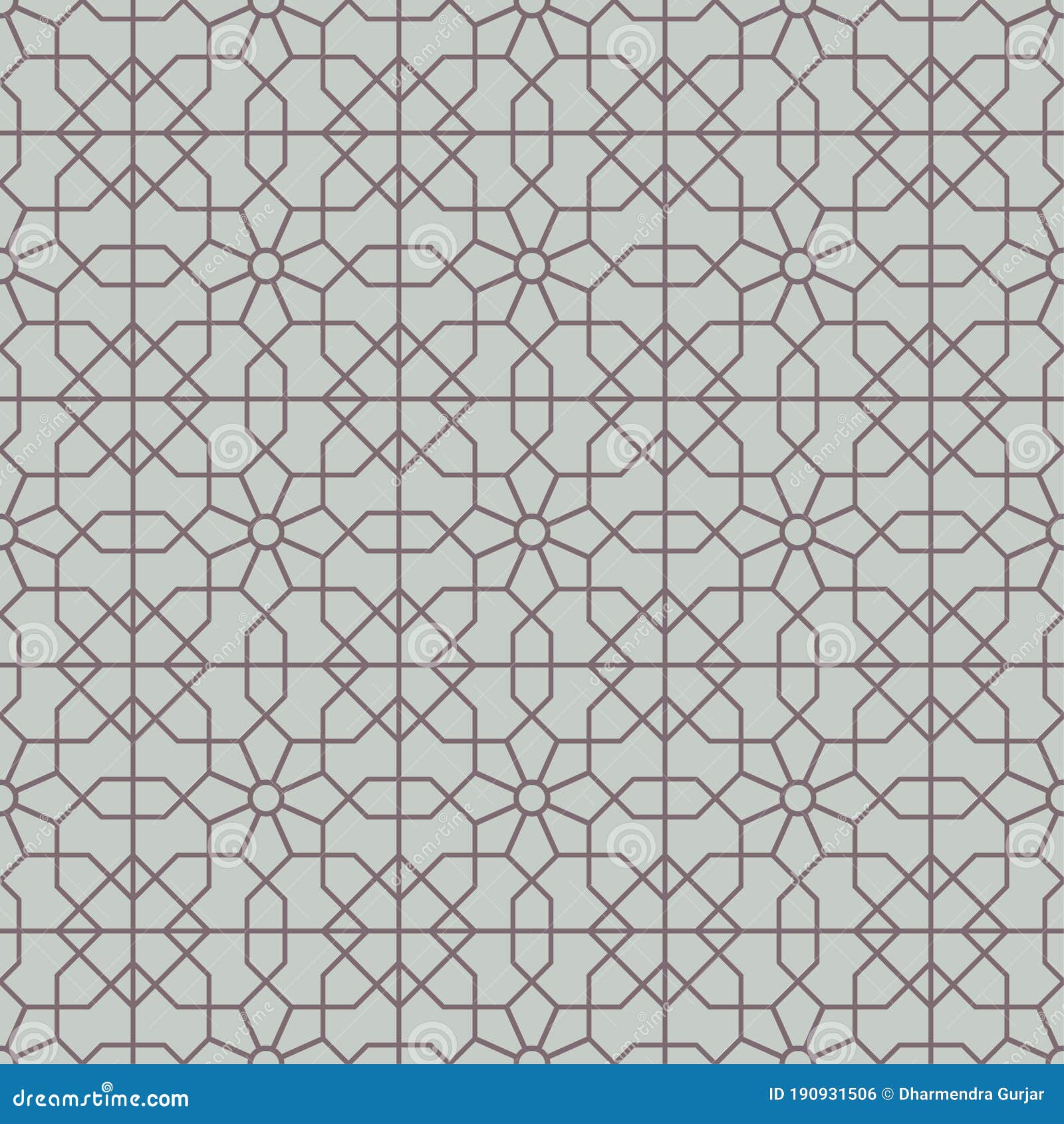Seamless Pattern with Squares and Hexagons in Islamic, Persian, Indian ...