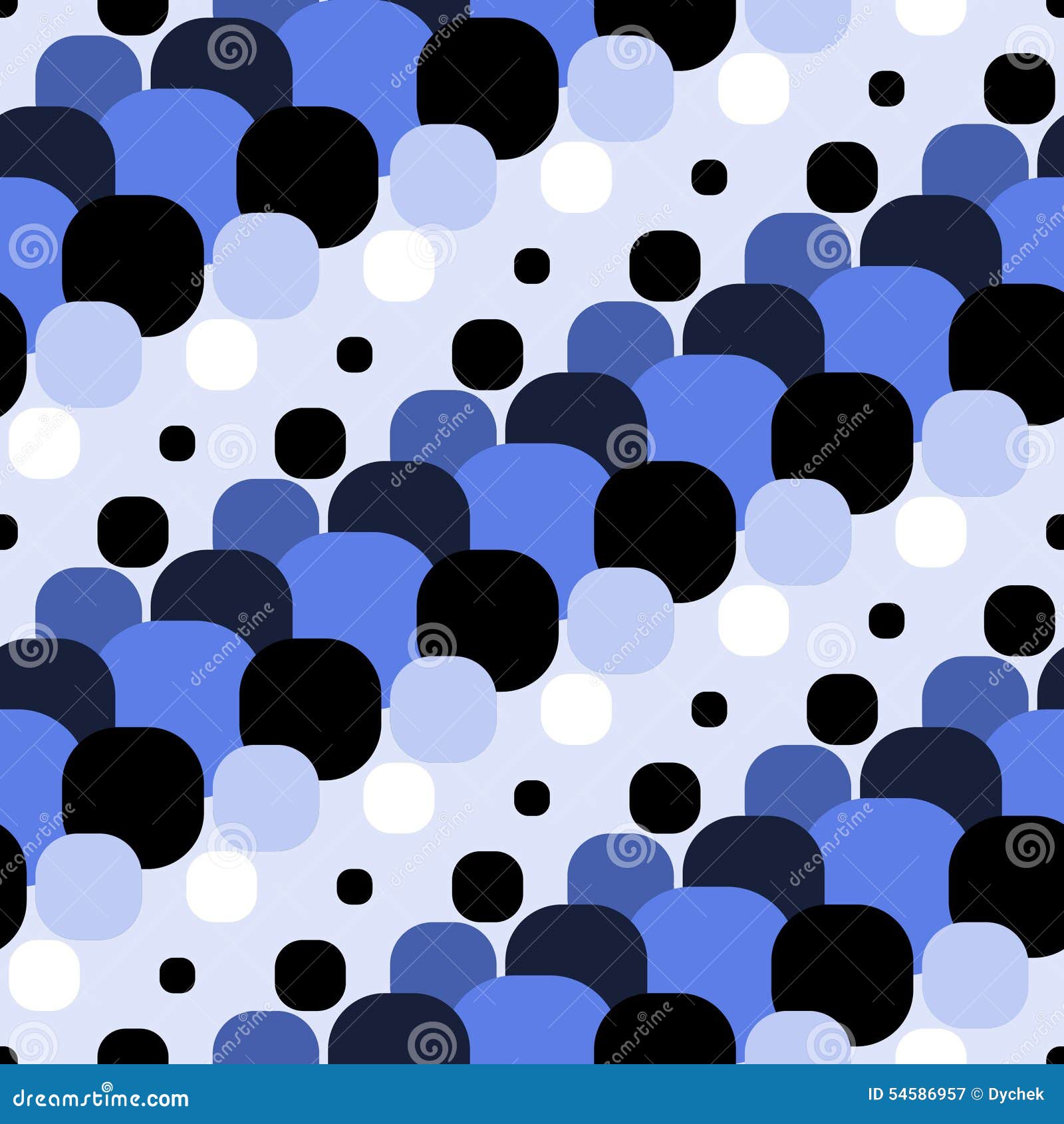 Seamless Pattern of Squares with Rounded Corners in Blue. Stock Vector ...