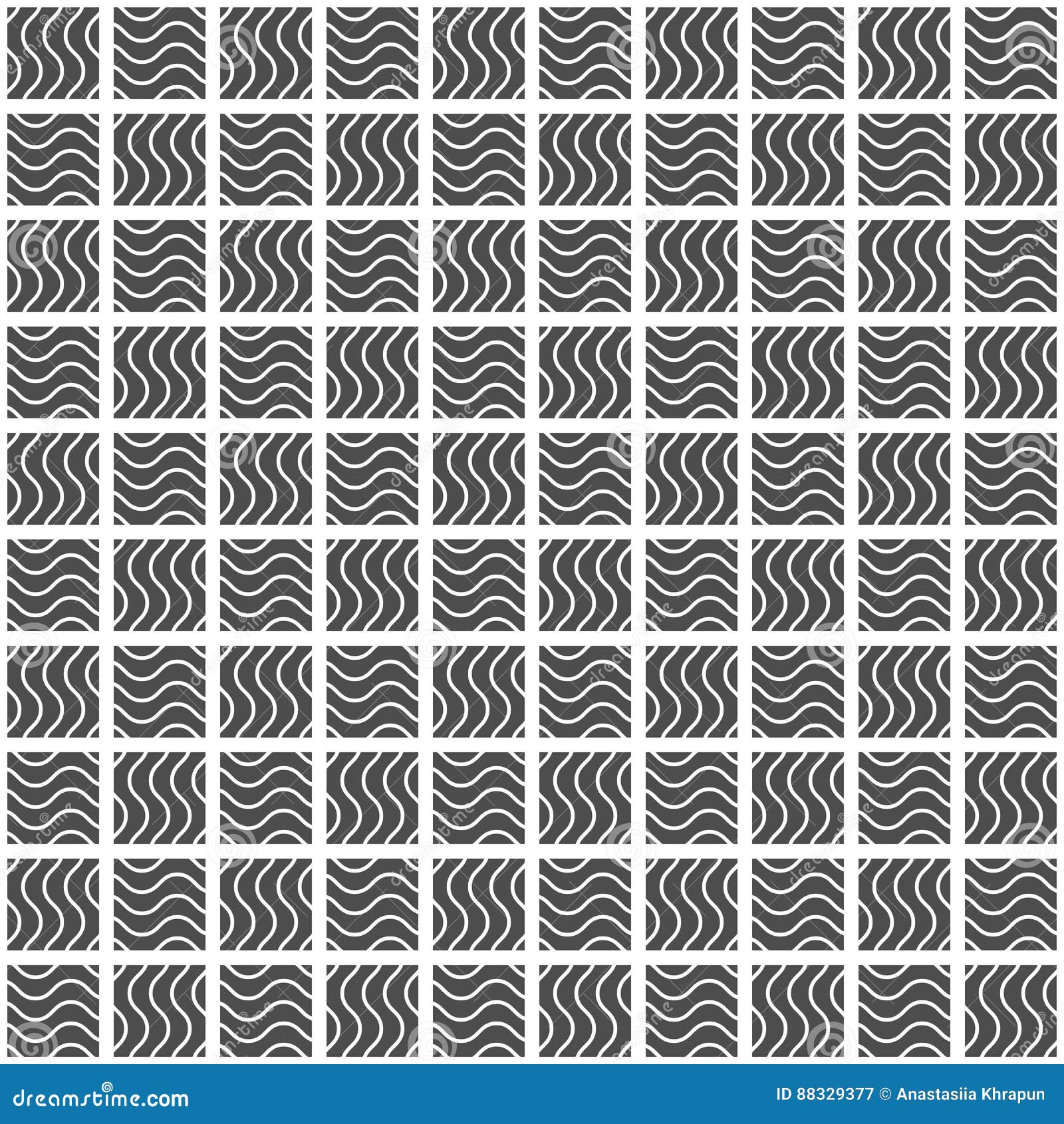 Seamless Pattern of Squares. Wavy Wallpaper Stock Vector - Illustration ...