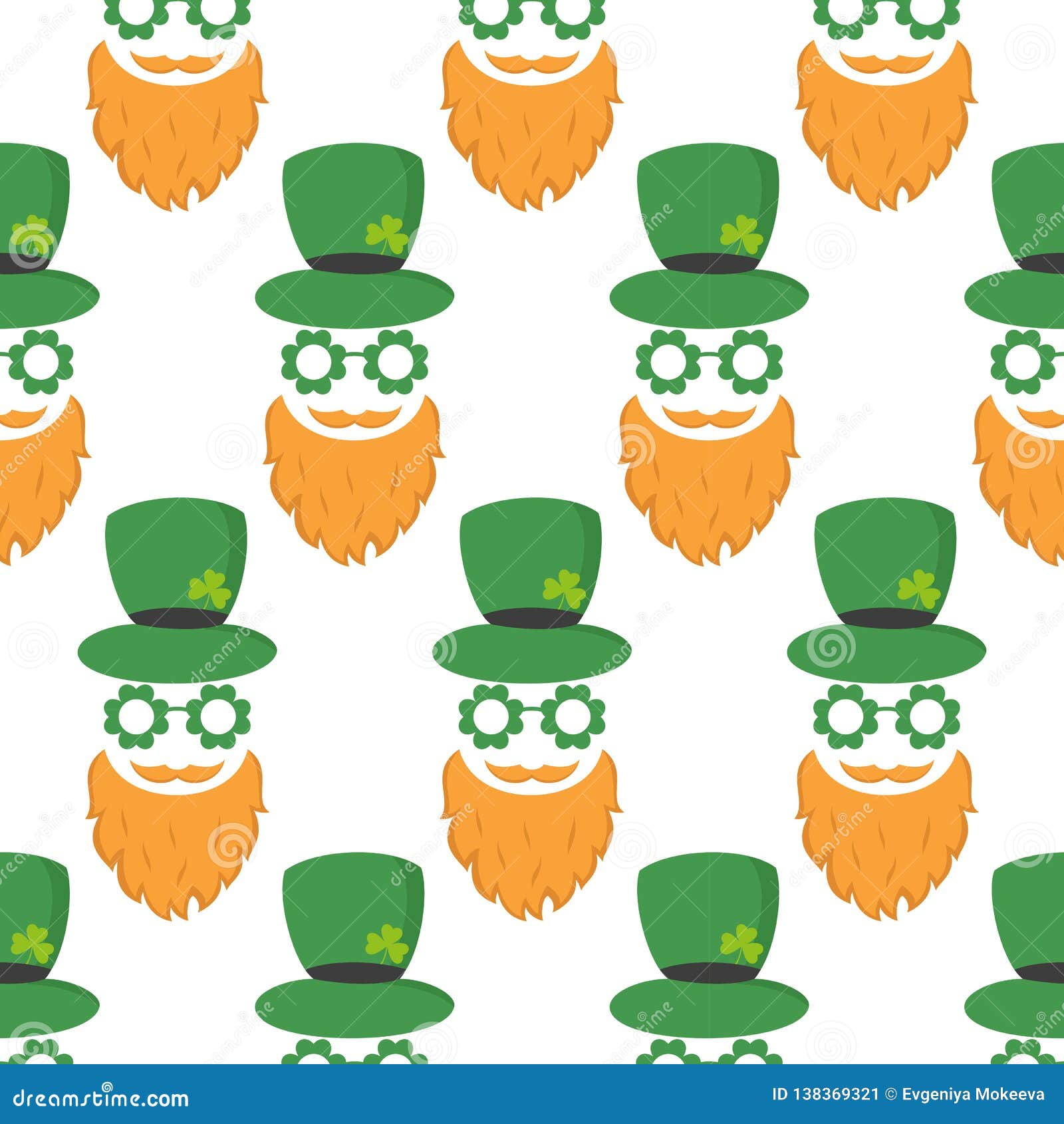Seamless Pattern with St. Patrick`s Day Icons Stock Illustration ...