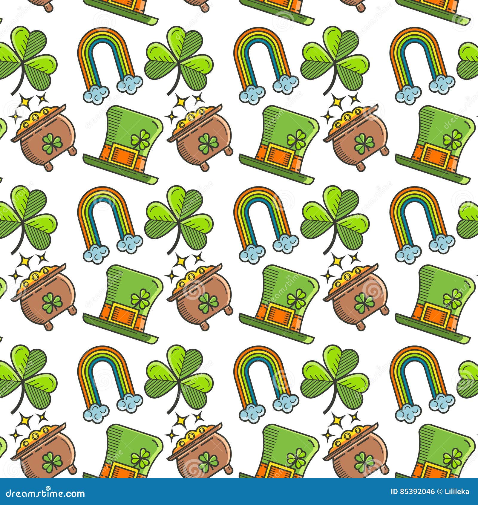 Seamless Pattern St Patrick S Day Stock Vector Illustration Of