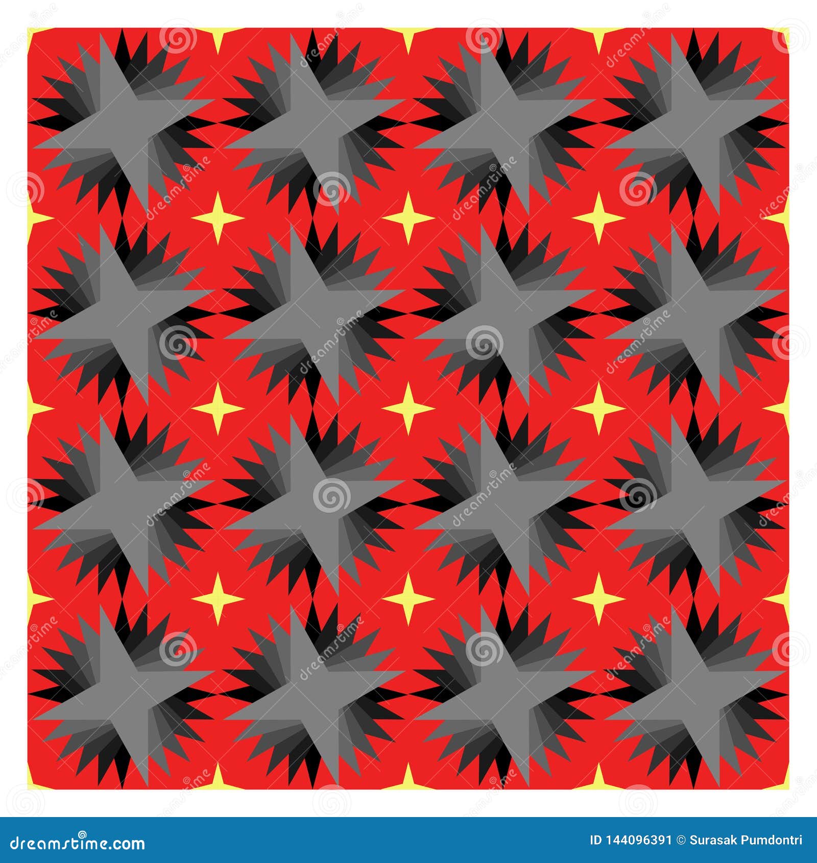 Seamless Pattern with Stacked Star on Red Background,abstract Pattern ...